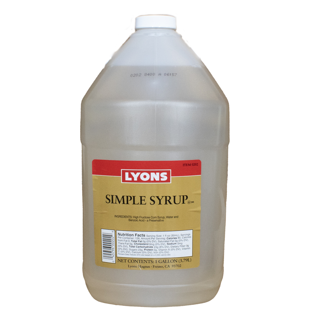 Lyons Streamline Simple Fountain Syrup, 1 Gallon -- 4 per case