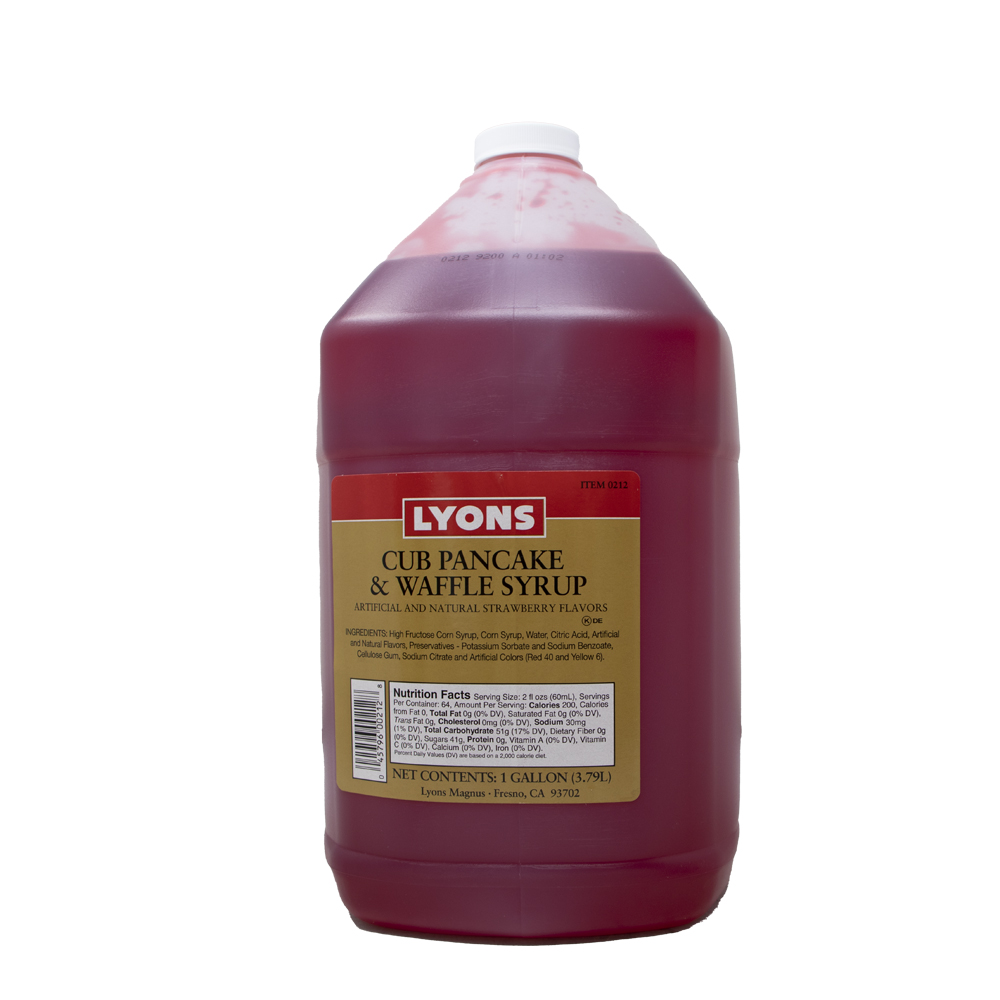 Lyons Cub Strawberry Pancake and Waffle Syrup, 1 Gallon -- 4 per case