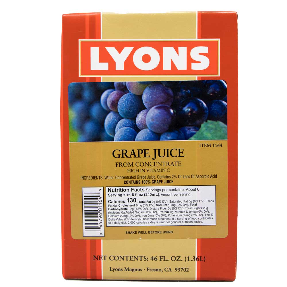 Lyons 100 Percent Grape Juice, 46 Fluid Ounce -- 12 per case