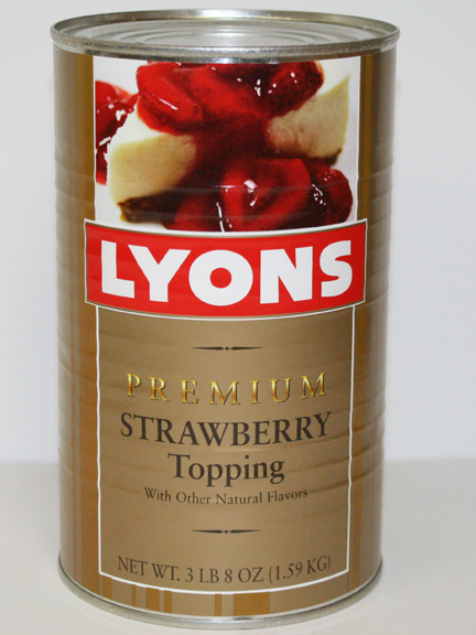 Lyons Premium Strawberry Topping, Number 5 Can -- 6 per case