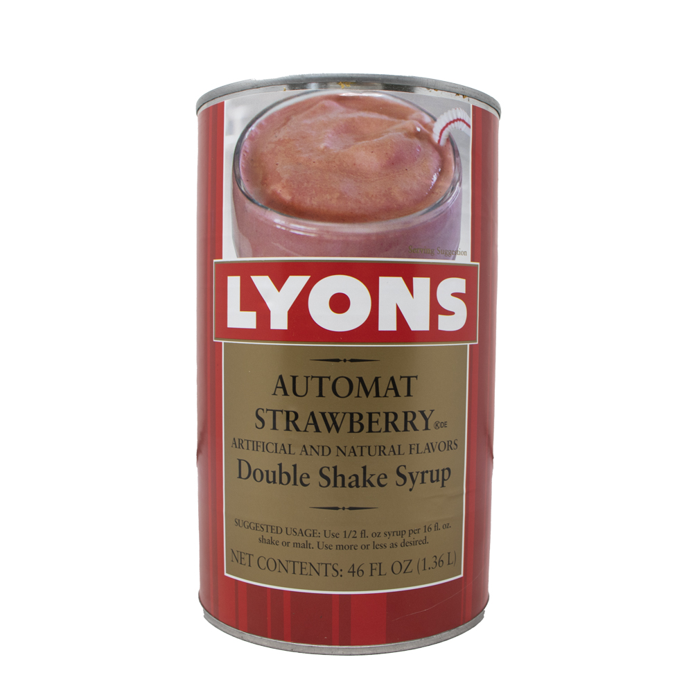 Lyons Automat Strawberry Double Strength Shake Syrup, Number 5 Can -- 6 ...