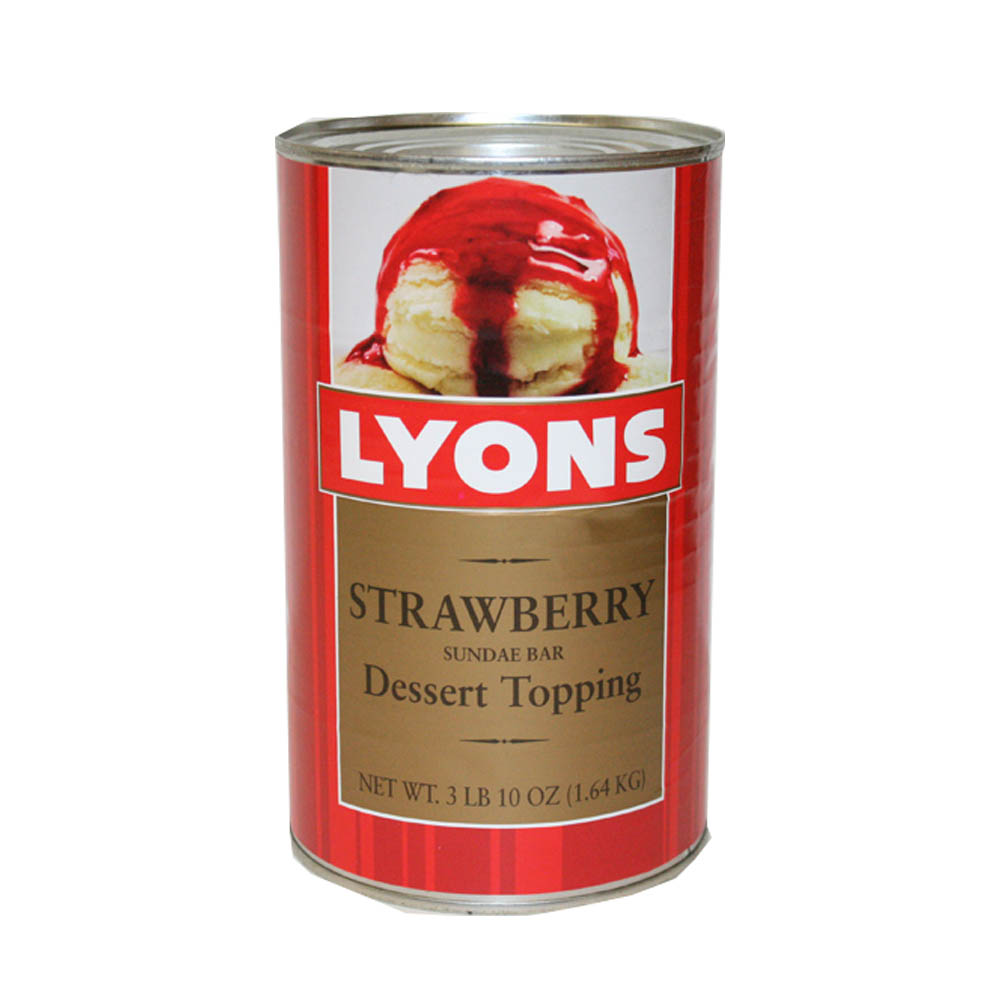 Lyons Strawberry Sundae Bar Topping, Number 5 Can -- 6 per case