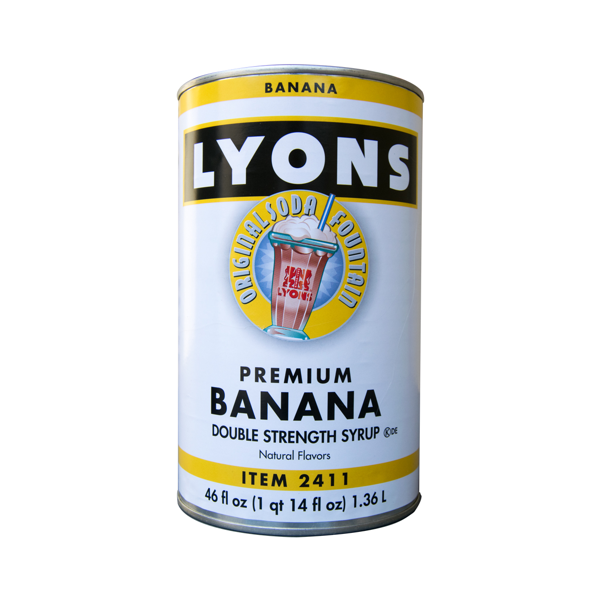 Lyons Premium Banana Double Strength Shake Syrup, Number 5 Can -- 6 per ...