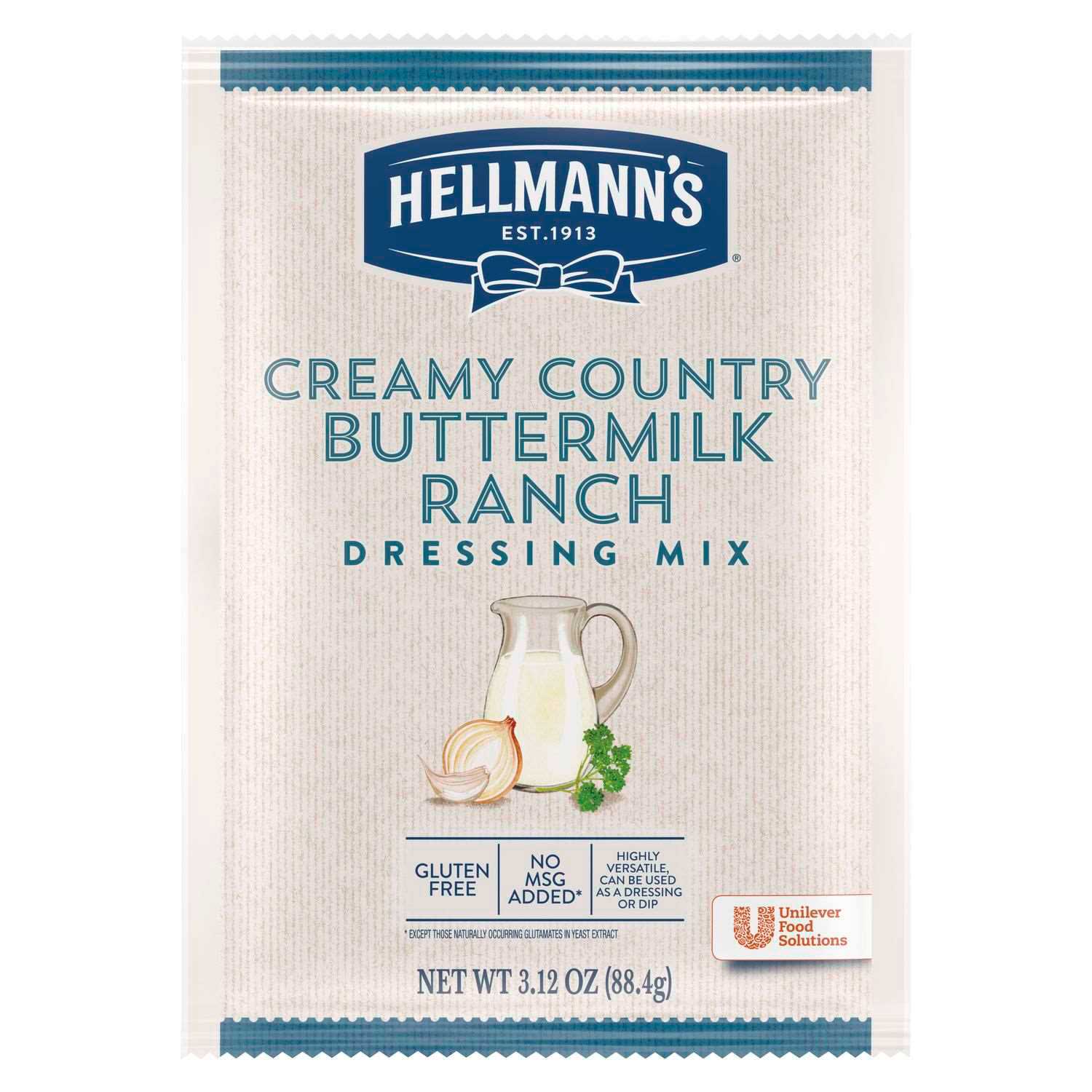 Hellmann's Creamy Country Buttermilk Ranch Salad Dressing Dry Mix Pouch ...