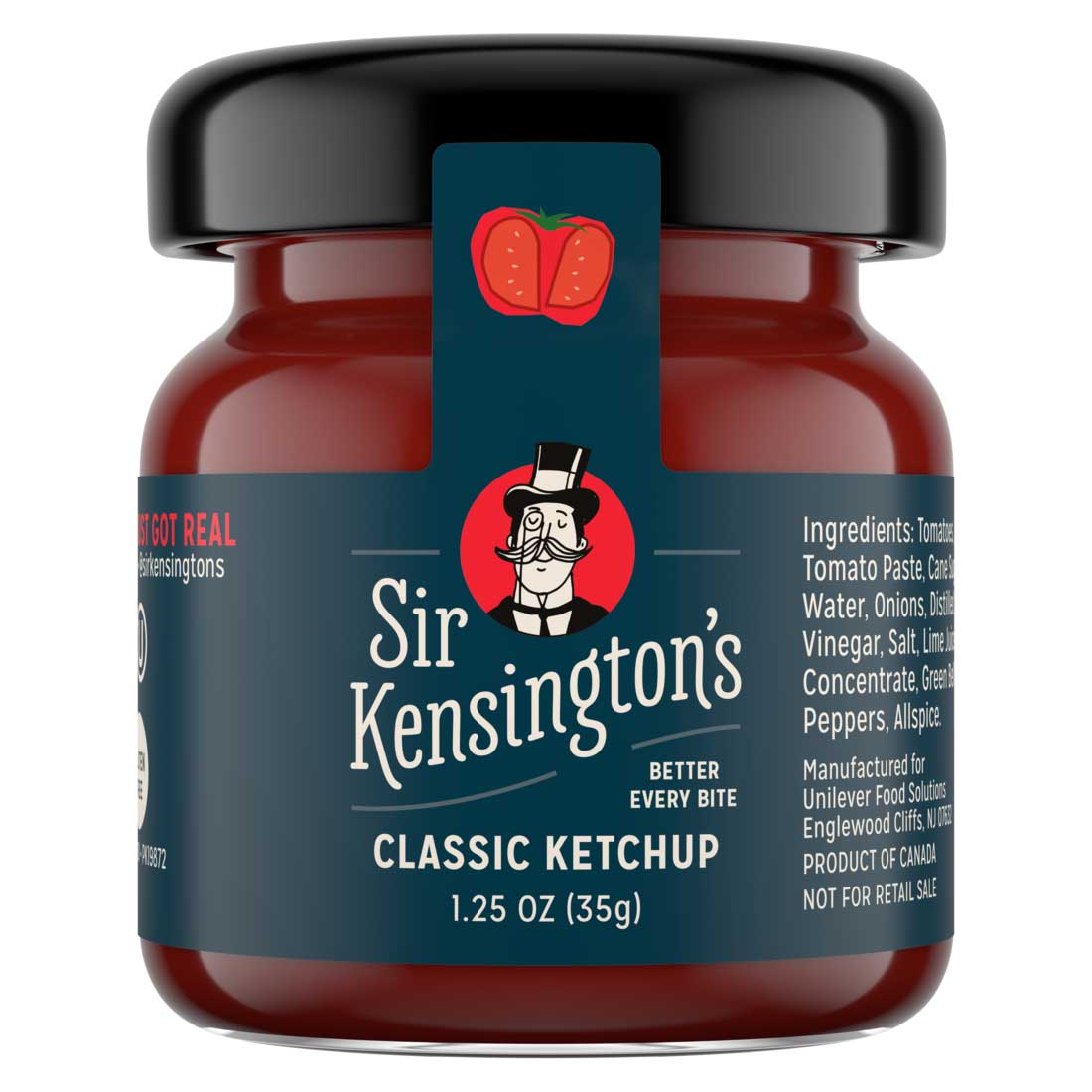 Sir Kensington's Classic Ketchup Room Service Jar, 1.25 Ounce -- 72 per ...