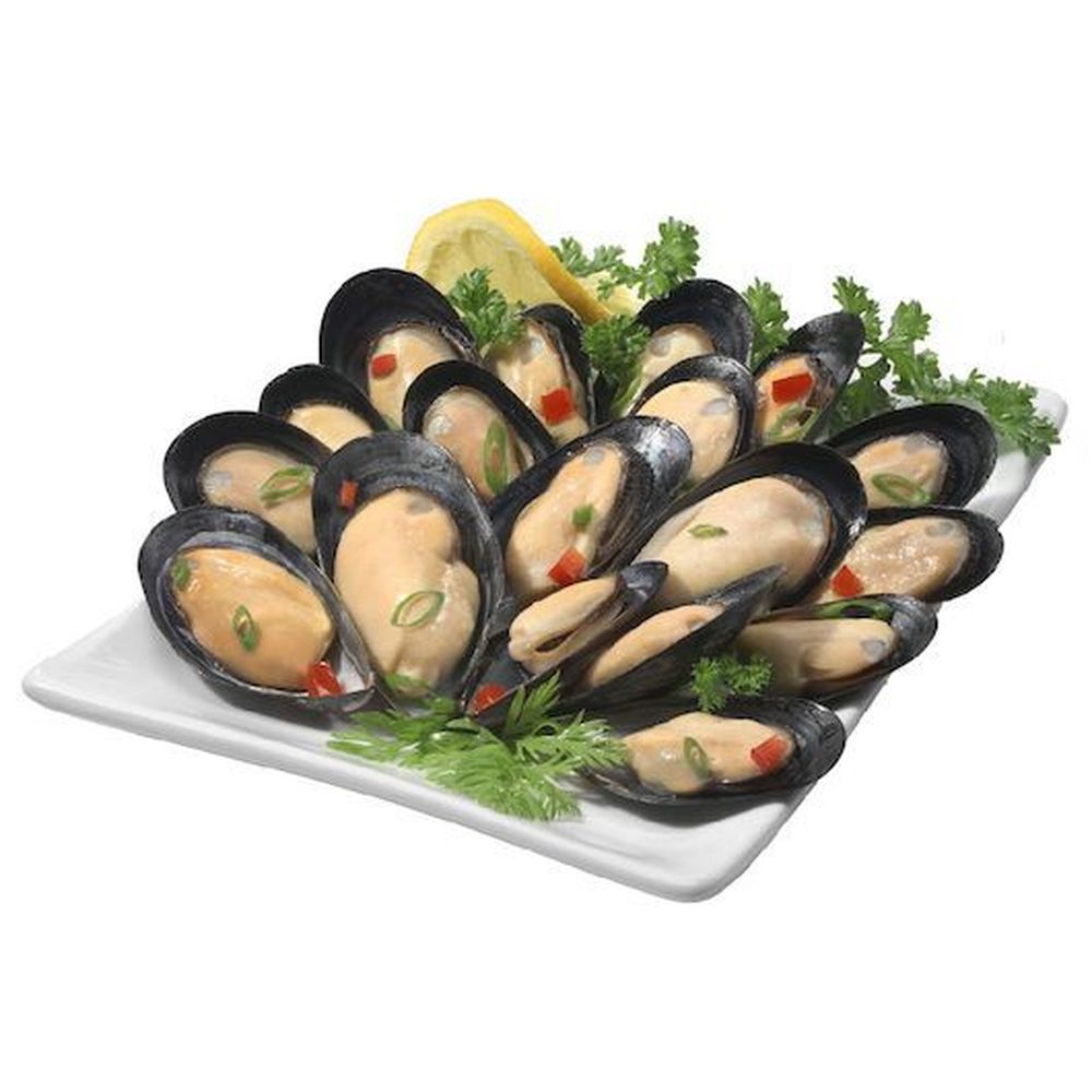 Oyster Bay South African Cooked Half Shell Mussels, 22 Pound