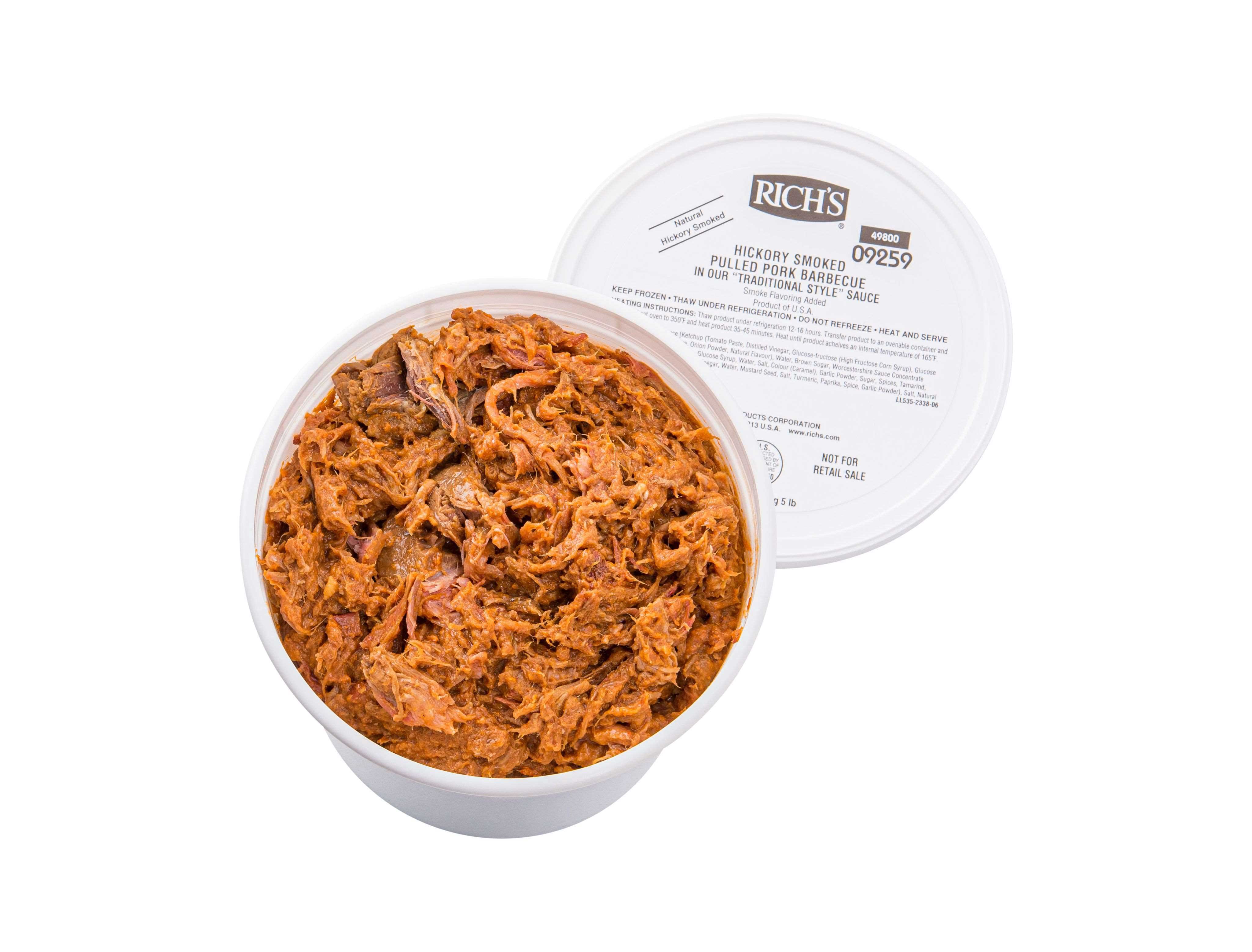 Rich Products Smokehouse Traditional Style Pulled Pork BBQ, 5 Pound ...
