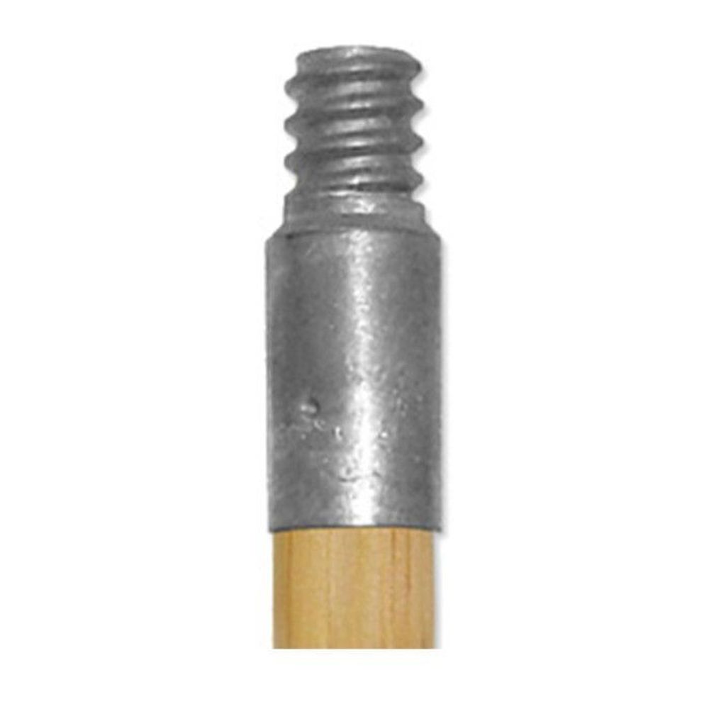 ABCO Metal Thread Clear Lacquered Finish Wood Handle with 7/8 Metal Tip ...