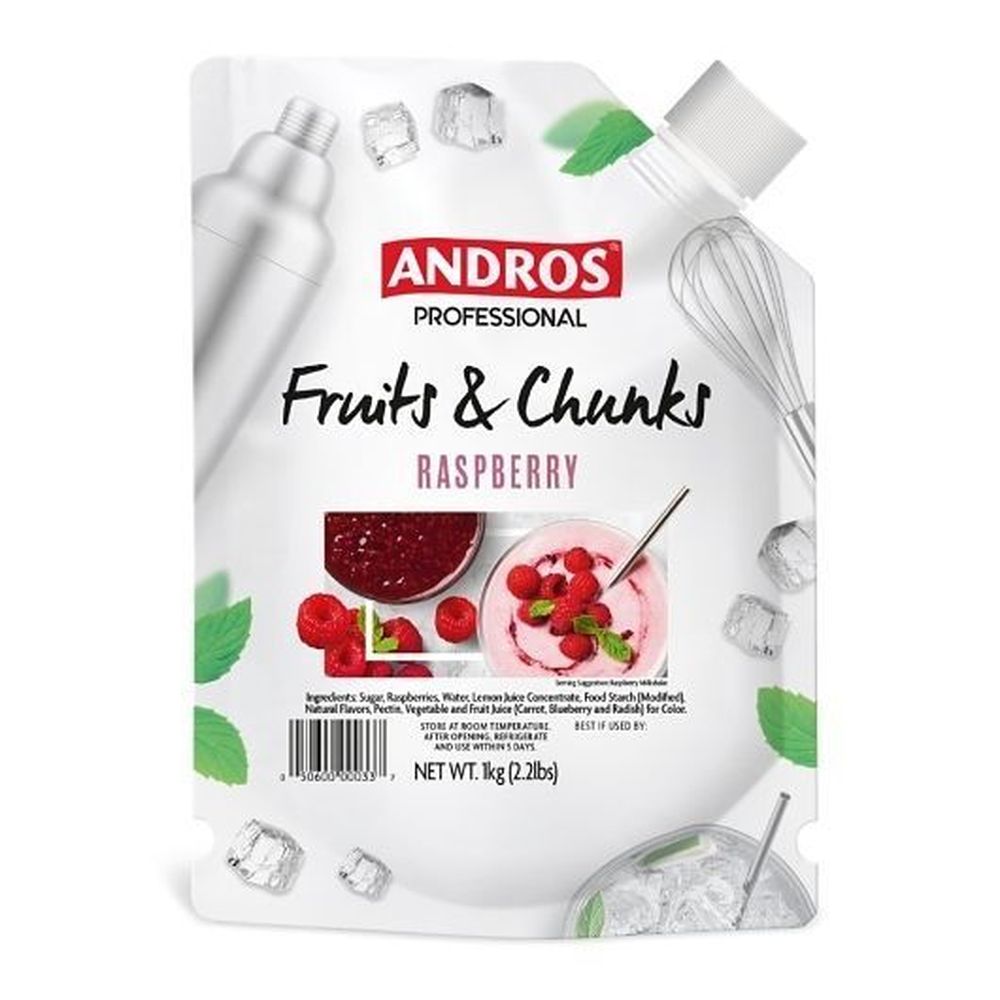 Andros Professional Raspberry Fruits and Chunks, 2.2 Pound -- 6 per ...