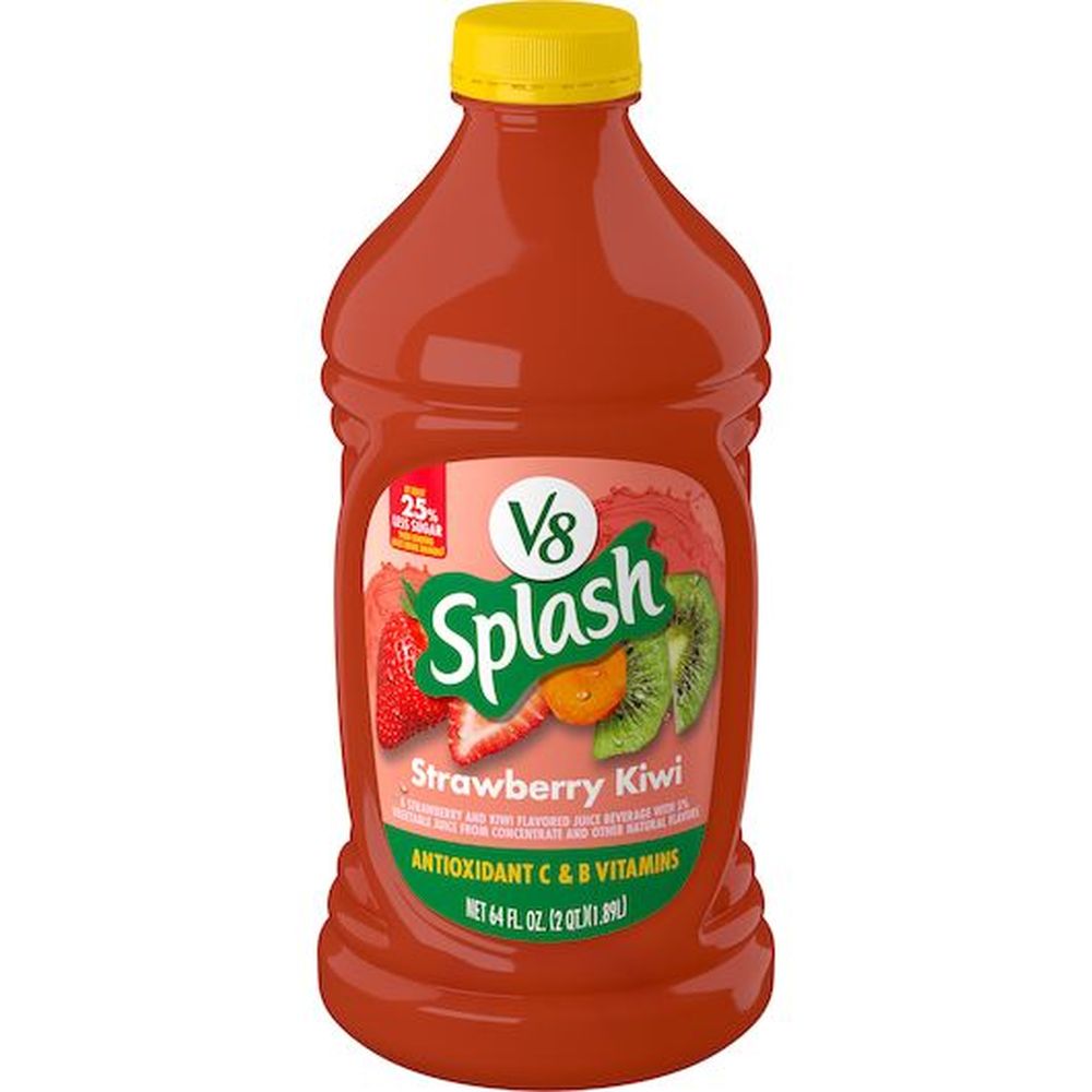 V8 Splash Strawberry Kiwi Juice, 64 Fluid Ounce -- 6 per case