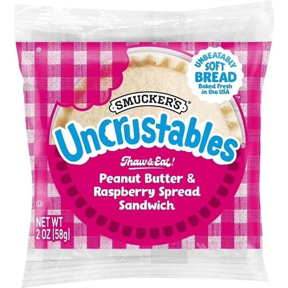 Smuckers Uncrustables Peanut Butter and Raspberry Sandwich, 2 Ounce ...