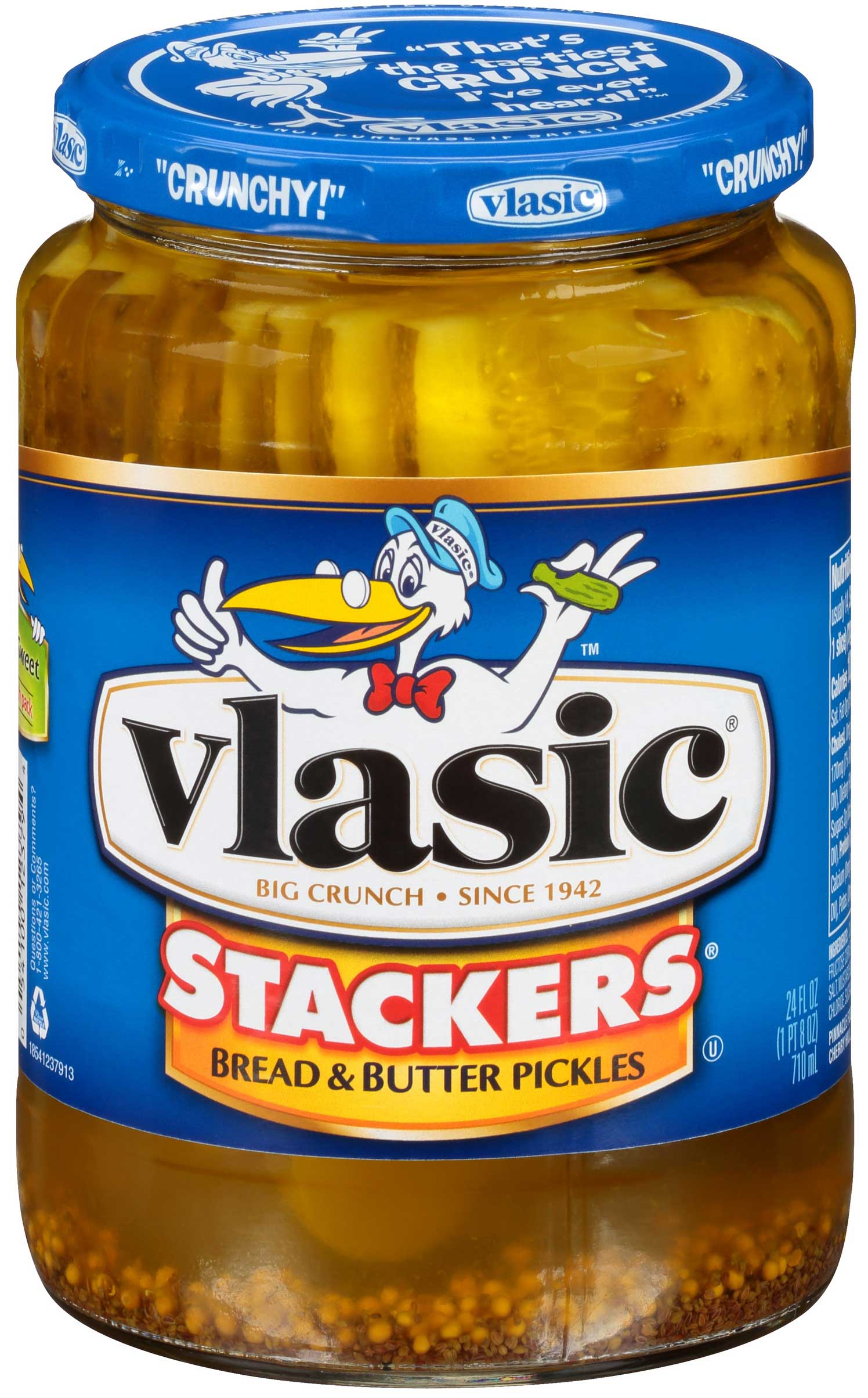 Vlasic Stackers Bread and Butter Pickles, 24 Fluid Ounce -- 6 per case.