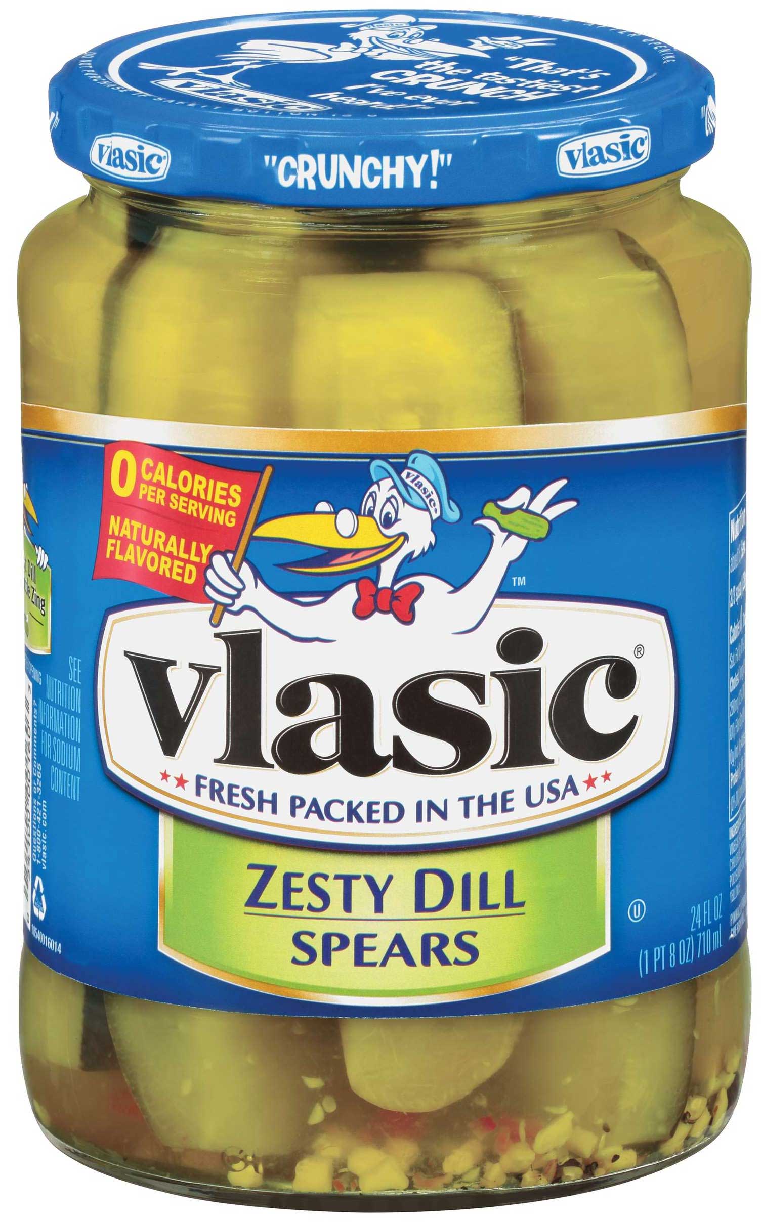 Vlasic Zesty Dill Spears, 24 Fluid Ounce -- 6 per case.
