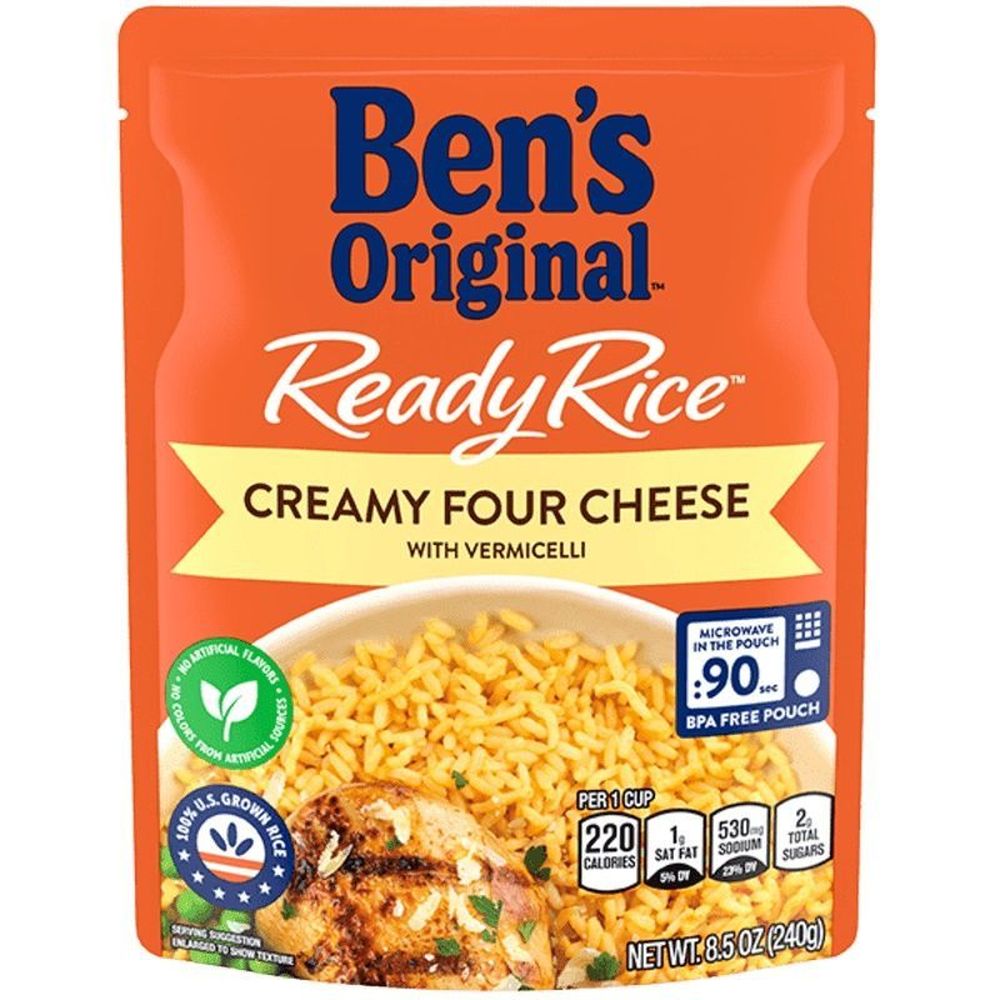 Ben's Original Ready Rice Creamy Four Cheese Flavored Rice, 8.5 Ounce ...