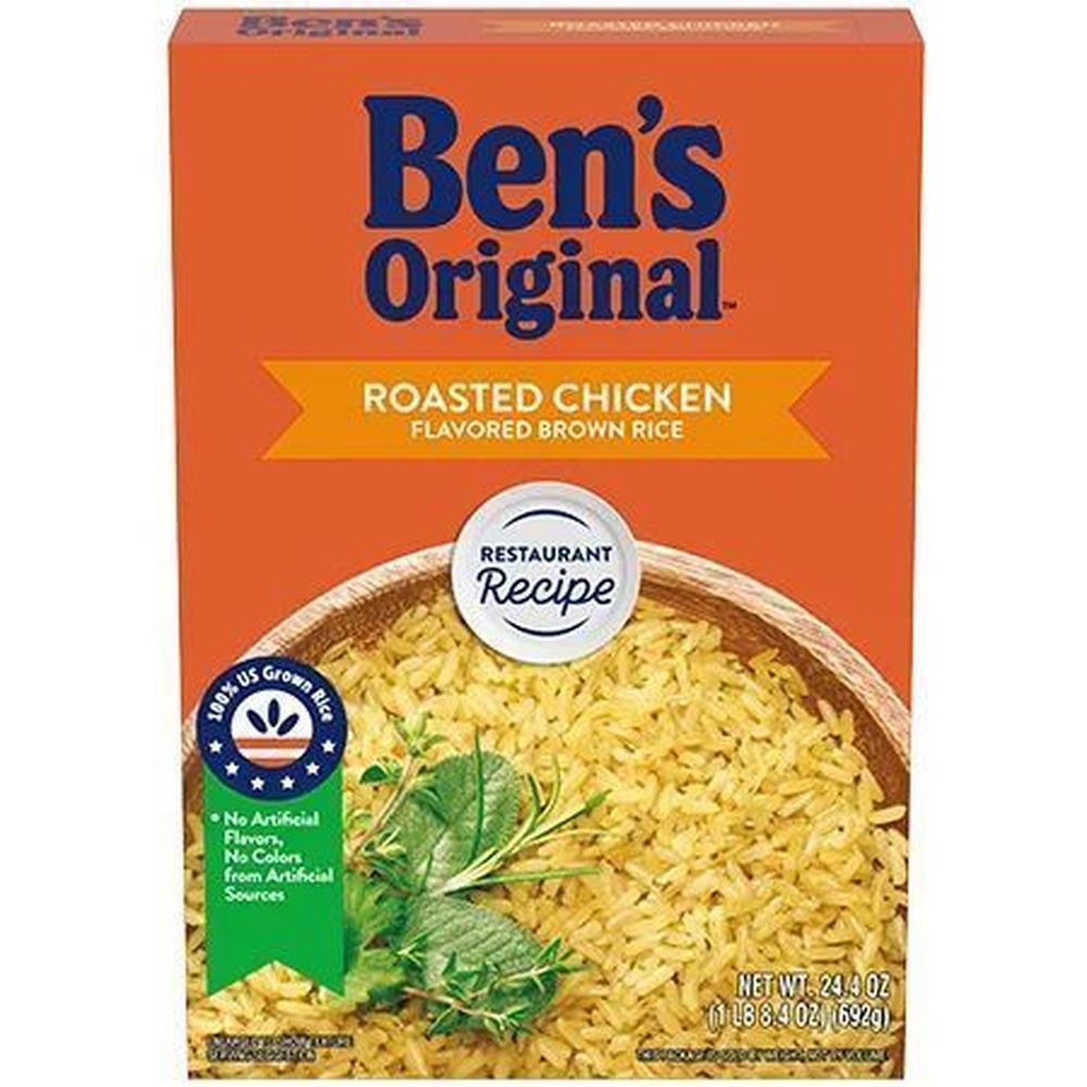 Bens Original Roasted Chicken Flavored Brown Rice, 24.4 Ounce -- 6 per case