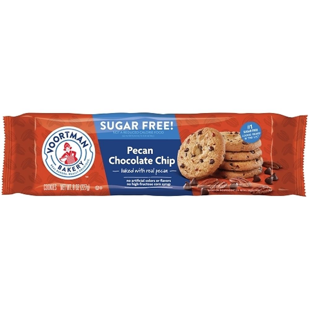 Voortman Sugar Free Pecan Chocolate Chip Cookies 8 Ounce 12 per case