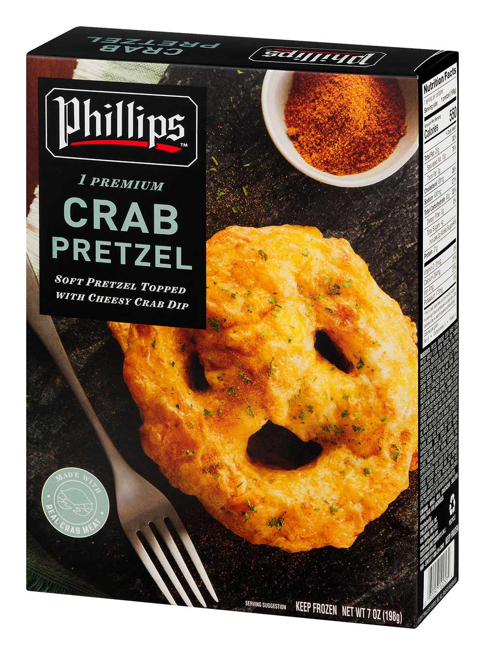 Phillips Frozen Crab Pretzel, 7 Ounce -- 12 per case.