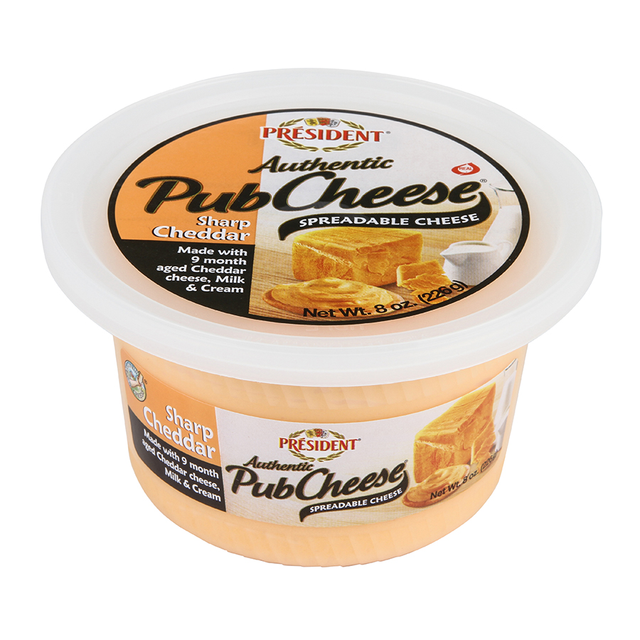 President Pub Cheese Sharp Cheddar Spread Case | FoodServiceDirect