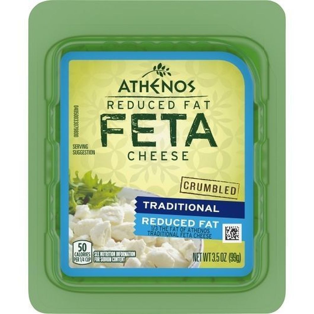 Athenos Reduced Fat Crumbled Feta Cheese, 3.5 Ounce -- 12 per case