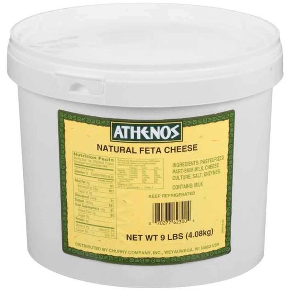 Athenos Traditional Crumbled Feta Cheese, 9 Pound Pail -- 2 per case