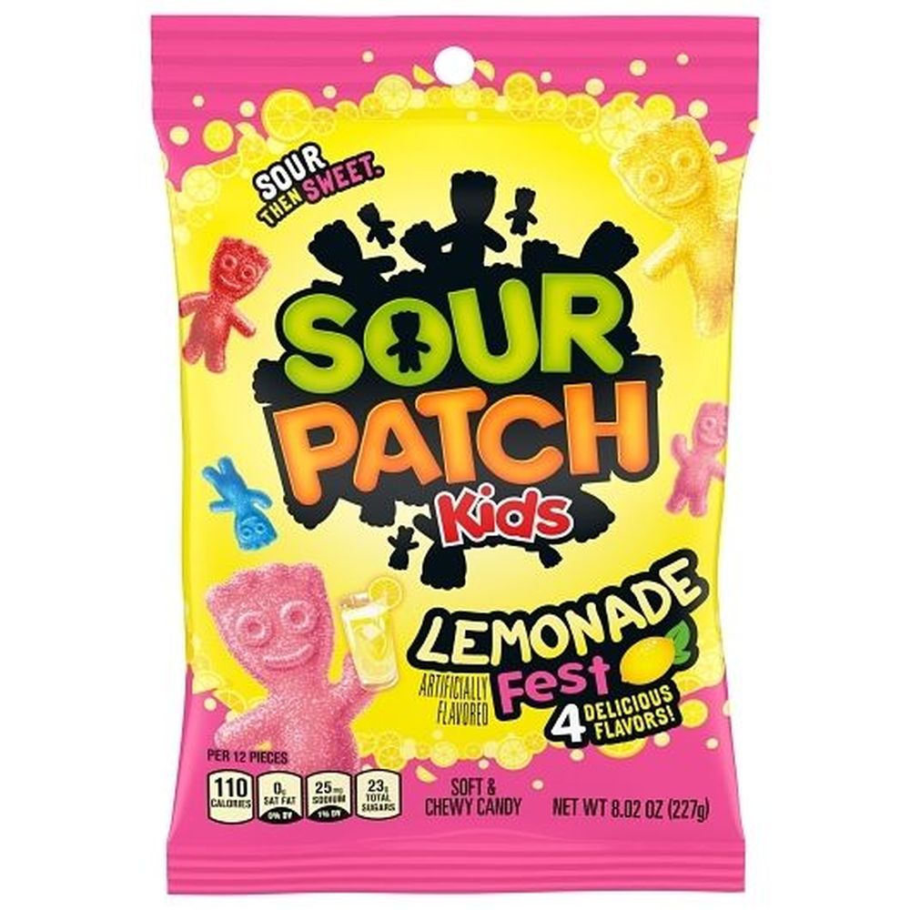 Sour Patch Kids Lemonade Fest Soft and Chewy Candy - Peg Bag, 8.02 ...