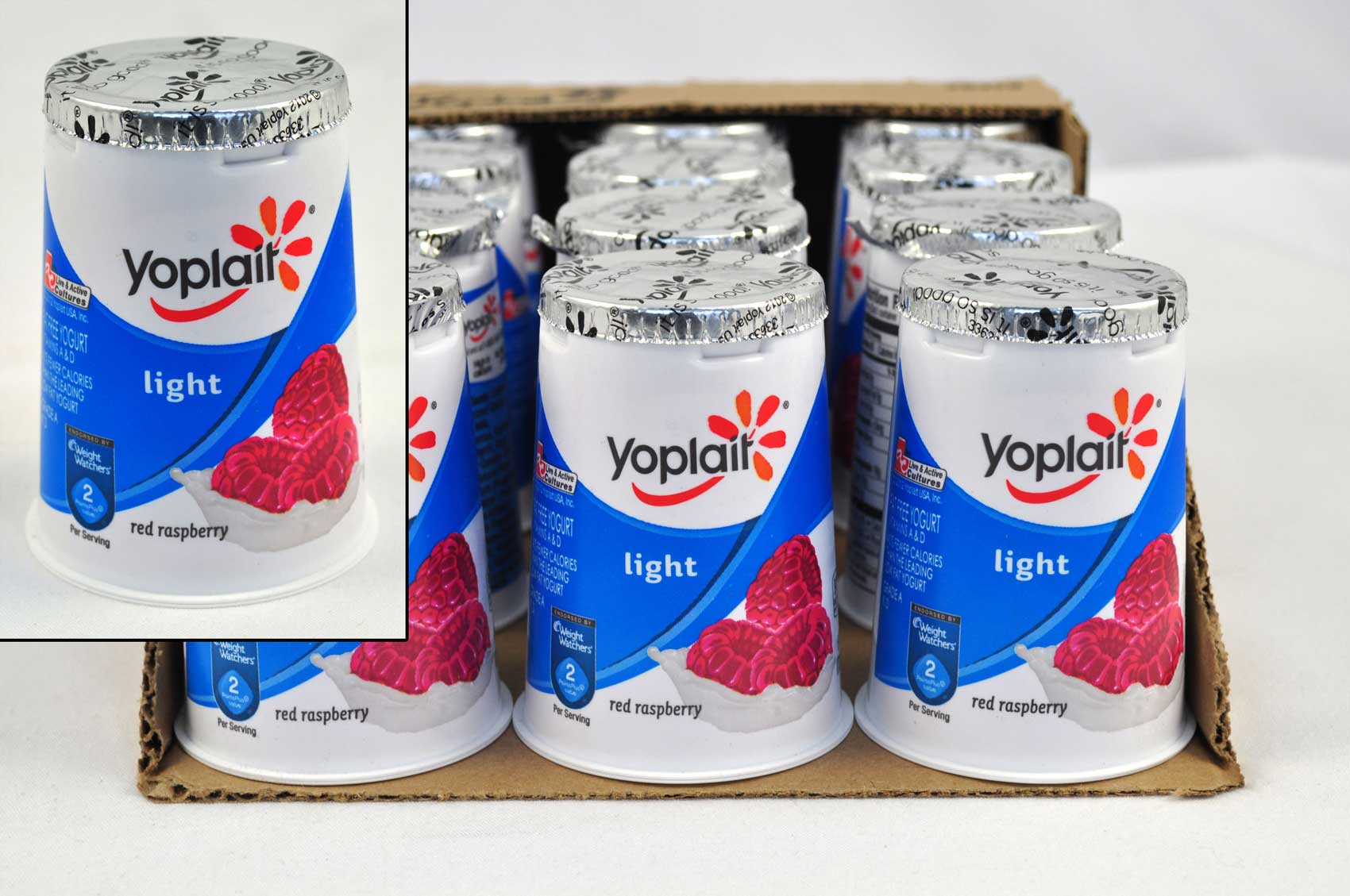 Yoplait Light Red Raspberry Yogurt, 6 Ounce -- 12 per case.