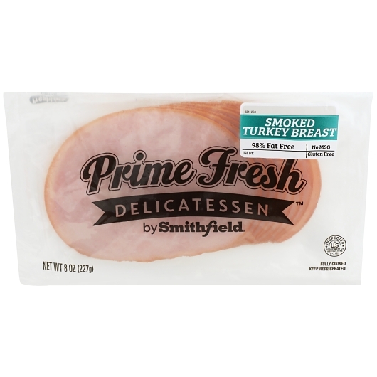 Smithfield Prime Fresh Pre Sliced Smoked Turkey Breast, 0.438 Pound ...