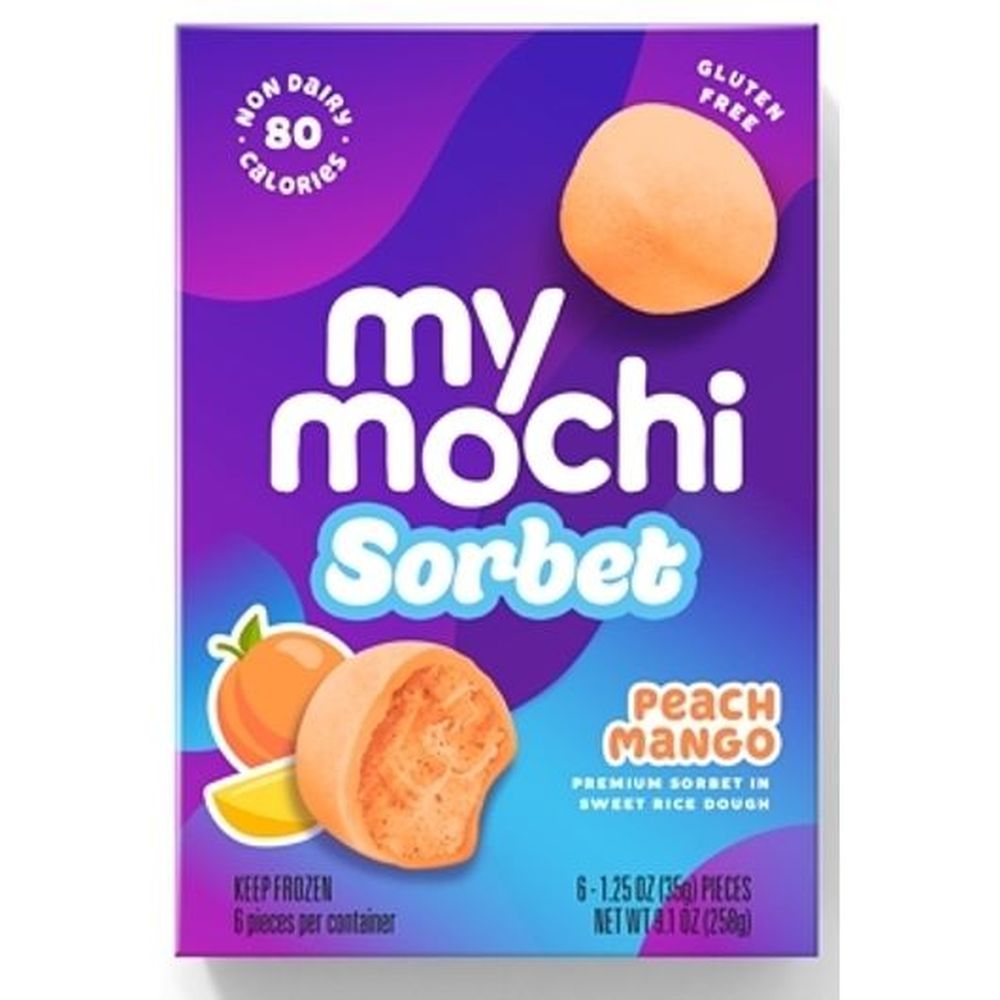 My Mochi Peach Mango Sorbet Mochi Ice Cream Balls, 7.5 Ounce - 12 per case