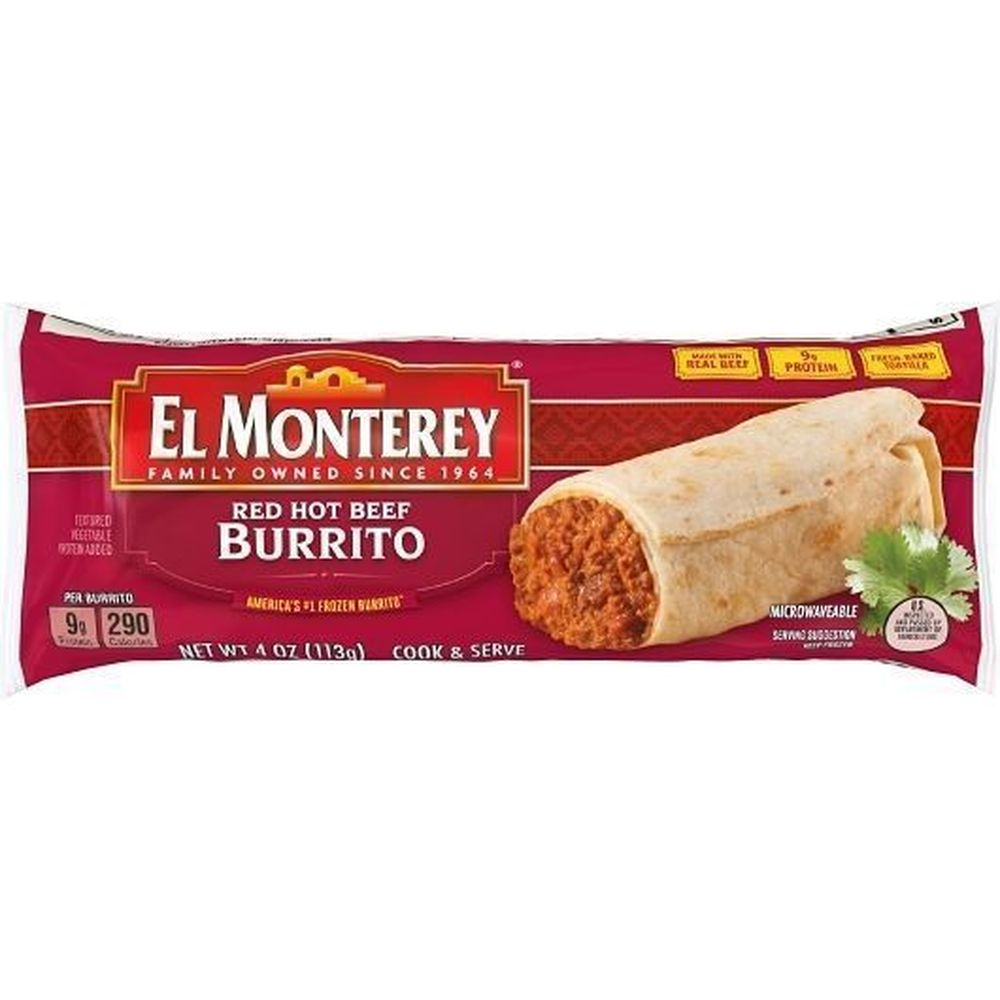 El Monterey Classic Single Serve Red Hot Beef Burrito | FoodServiceDirect