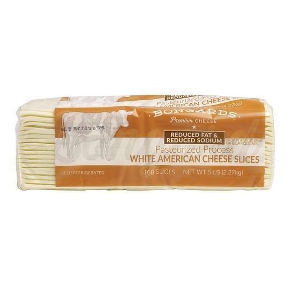 Bongards Reduced Sodium White 160 Slices American Cheese, 5 Pound -- 6 ...