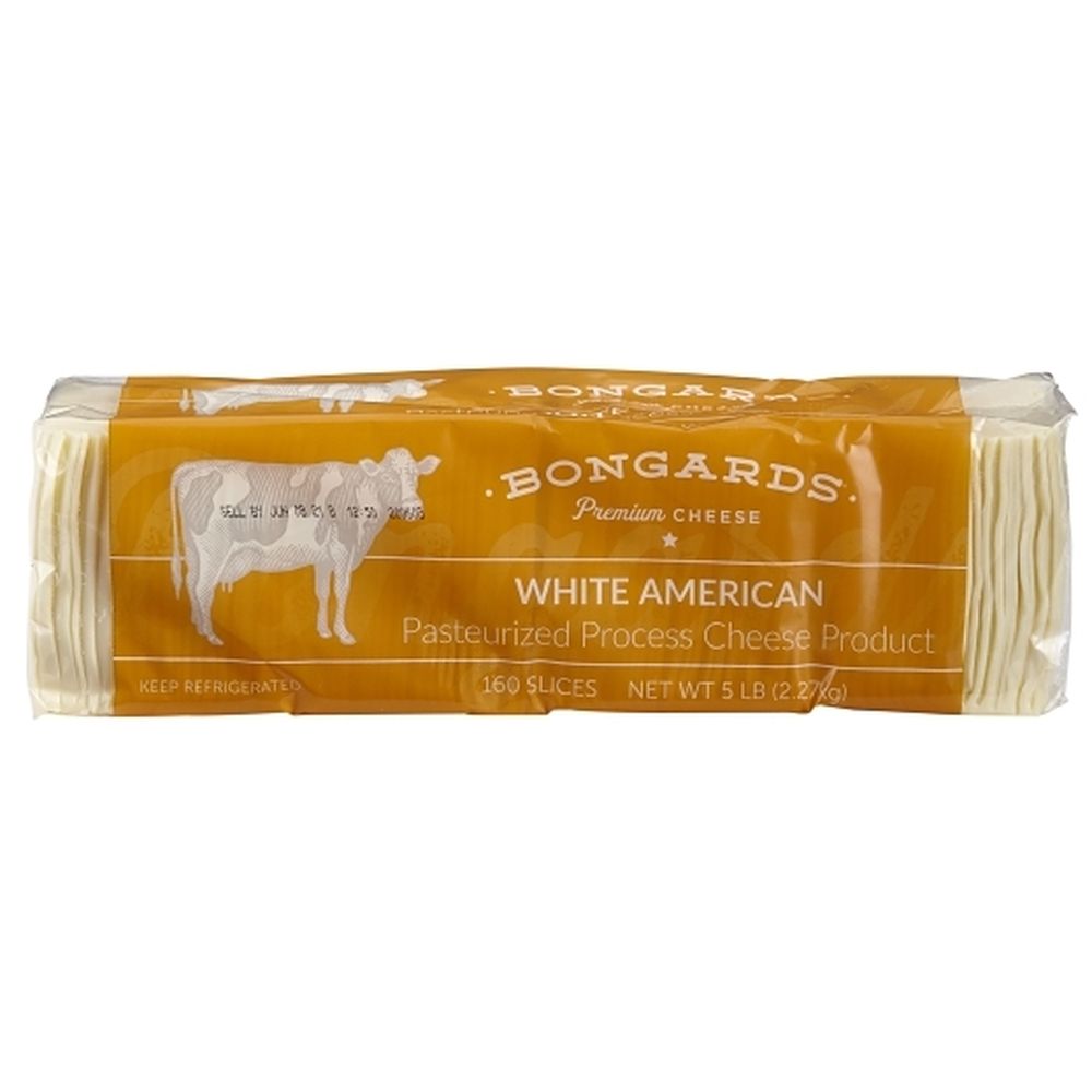 Bongards White Processed American Cheese Slice, 5 Pound -- 4 per case