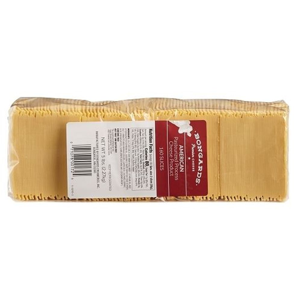 Bongards Pasteurized Processed Yellow American Cheese Slice, 5 Pound ...
