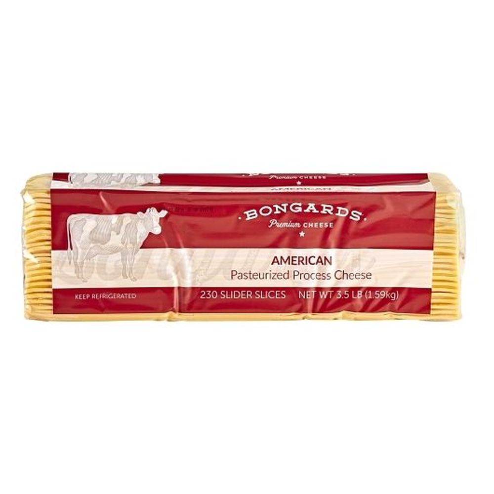 Bongards Yellow Processed American Cheese Slider Slice, 3.5 Pound -- 12 ...