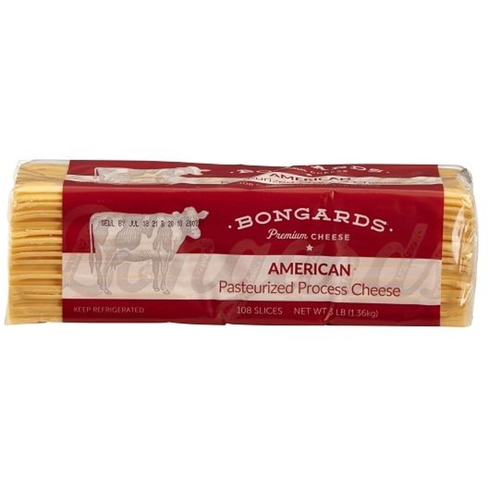 Bongards Yellow Pasteurized Process American Cheese Slice, 3 Pound -- 8 ...