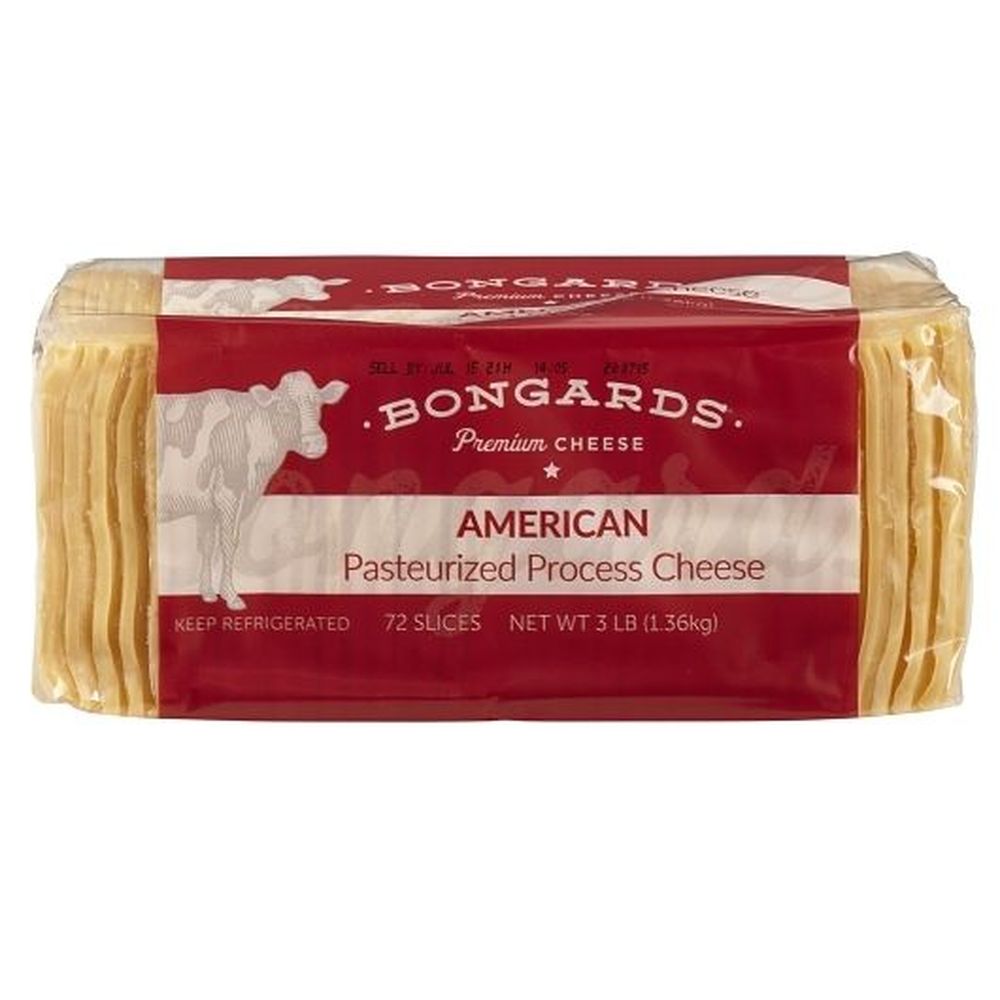 Bongards Yellow Processed American Cheese Slice, 3 Pound -- 8 per case