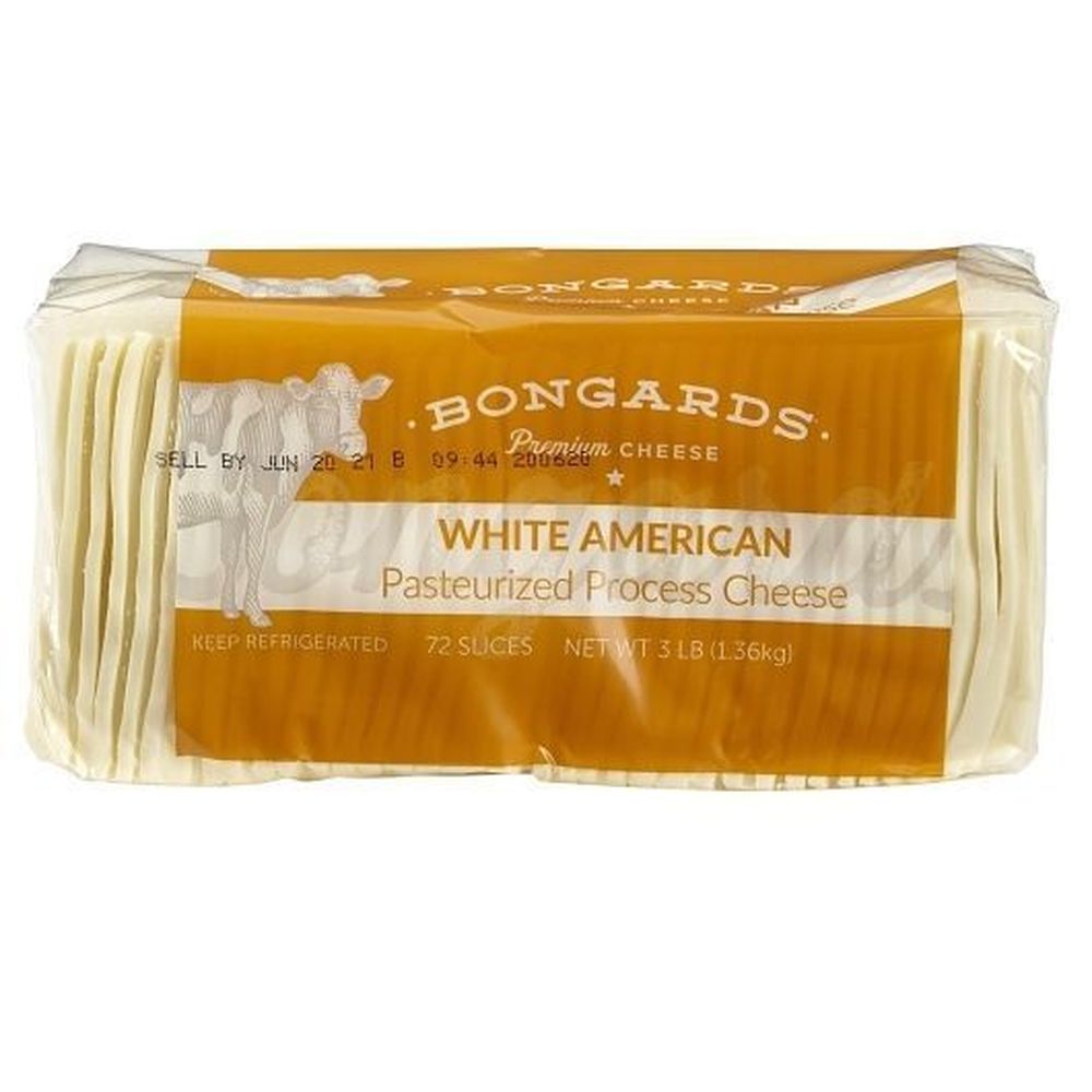 Bongards White 72 Slices American Cheese, 3 Pound -- 8 per case