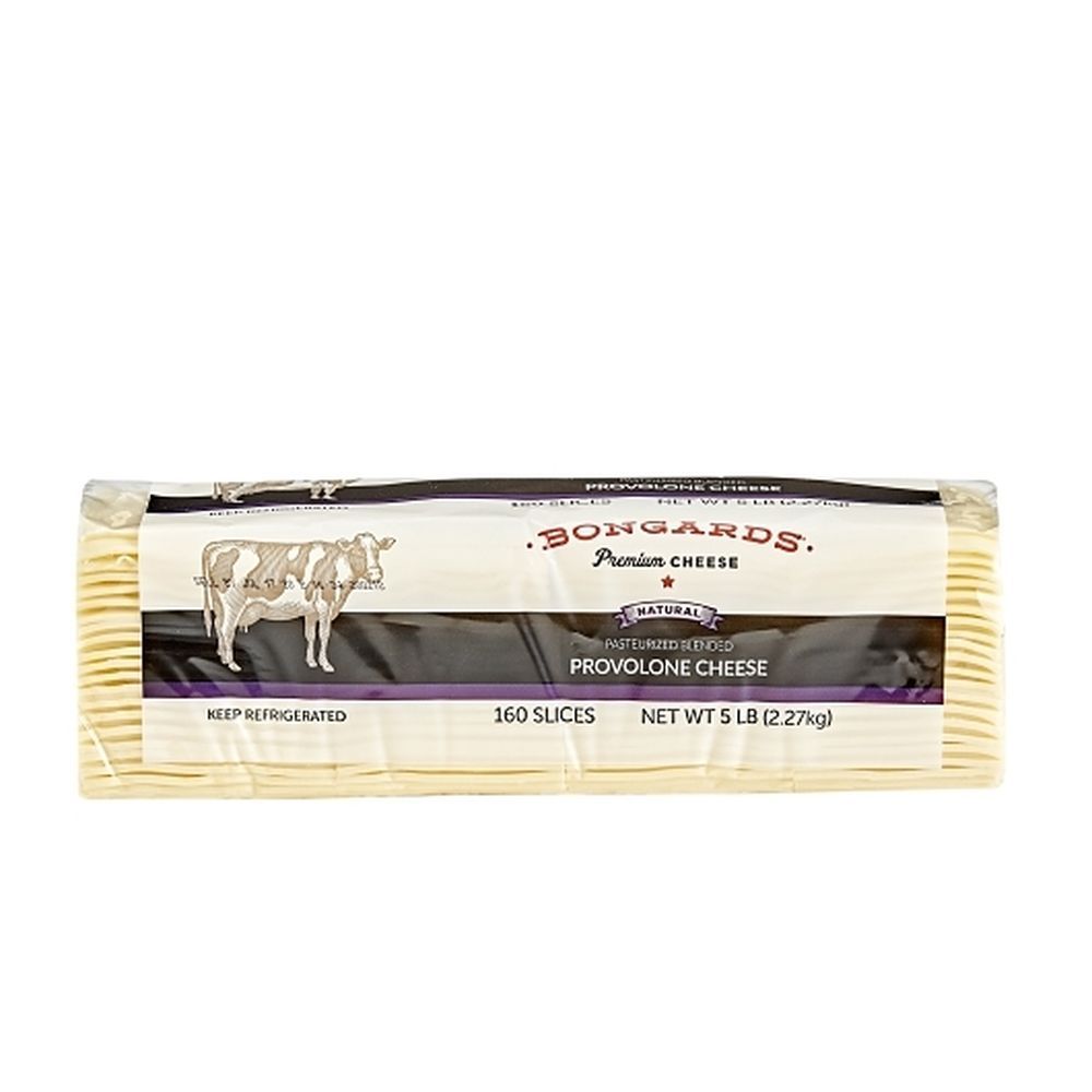 Bongards Pasteurized Blended Provolone Cheese Slice, 5 Pound -- 4 per case