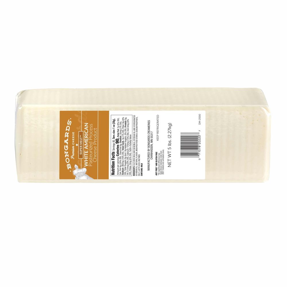 Bongards Super Melt White American Cheese Loaf, 5 Pound -- 6 per case ...