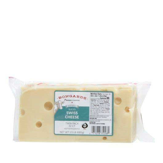 Bongards Swiss Cheese Slice, 1.5 Pound -- 8 per case ...