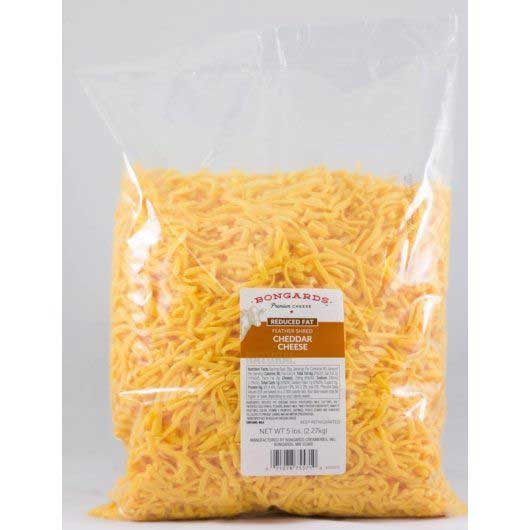 Bongards Reduced Fat Cheddar Feather Cheese Shred, 5 Pound -- 4 per case