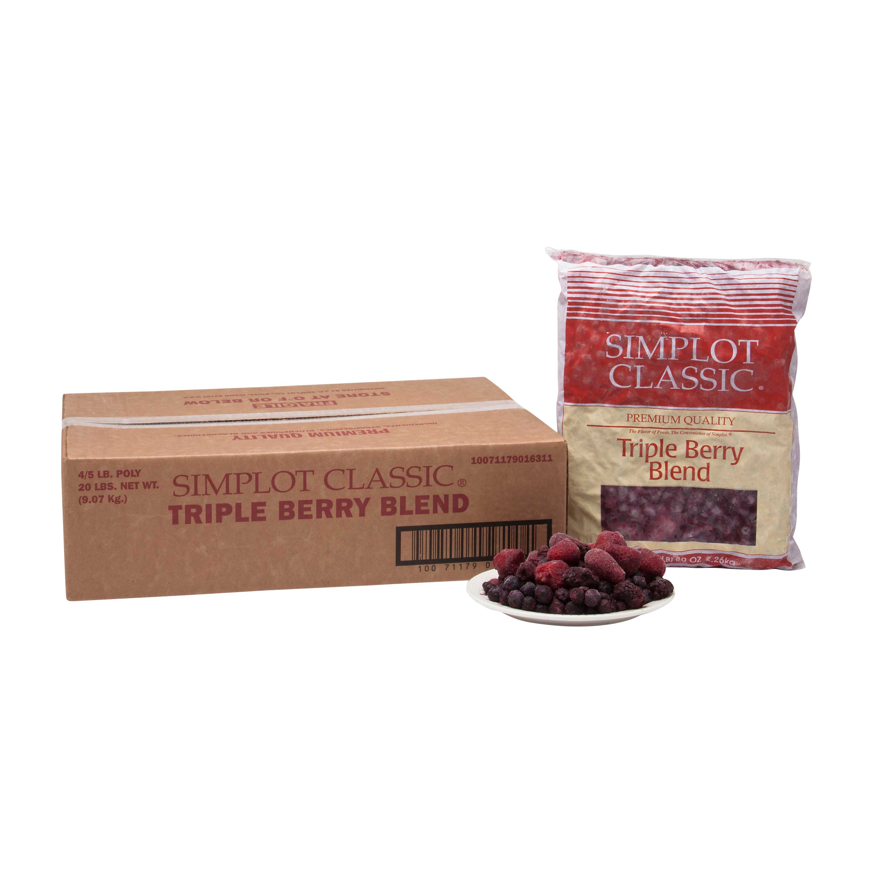 Simplot Classic Triple Berry Blend - Mixed Fruit, 5 Pound -- 4 per case.