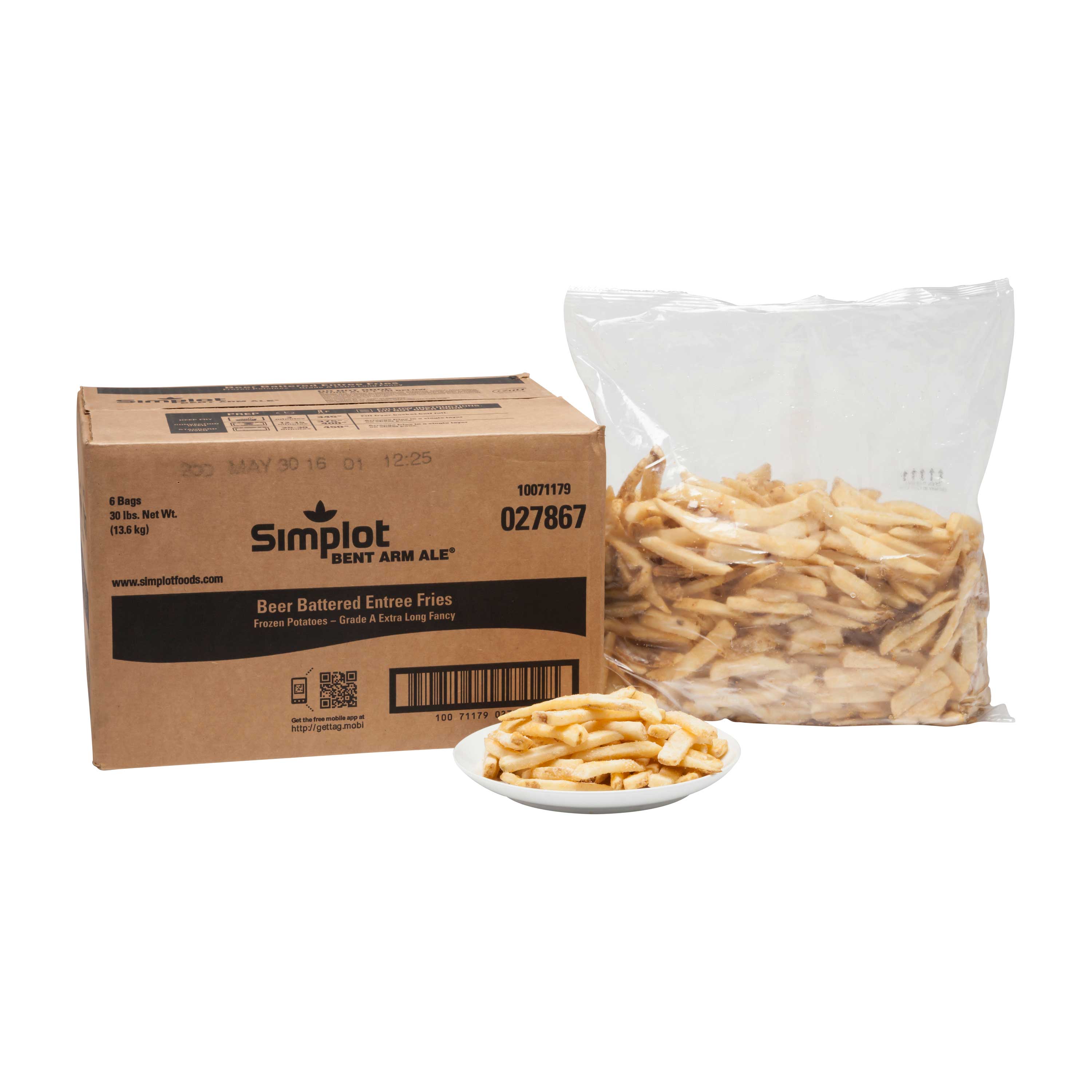 Simplot Bent Arm Ale Beer Battered Entree Cut Fries Case ...