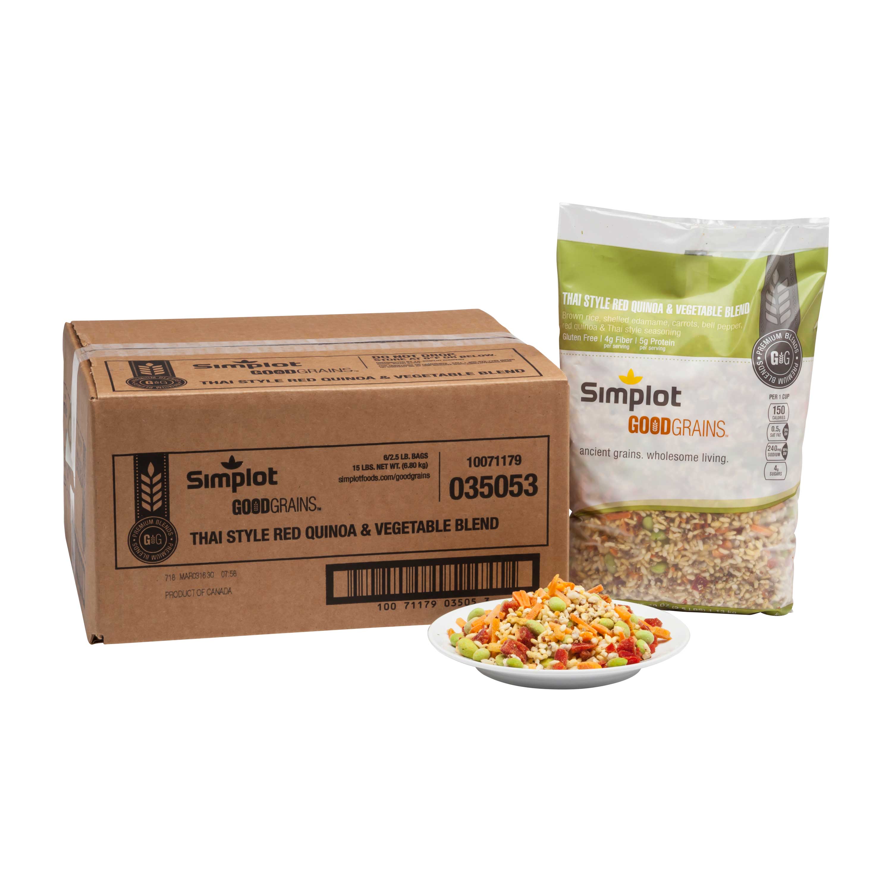 Simplot Good Grains Thai Quinoa and Vegetable Blend, 2.5 Pound -- 6 per ...