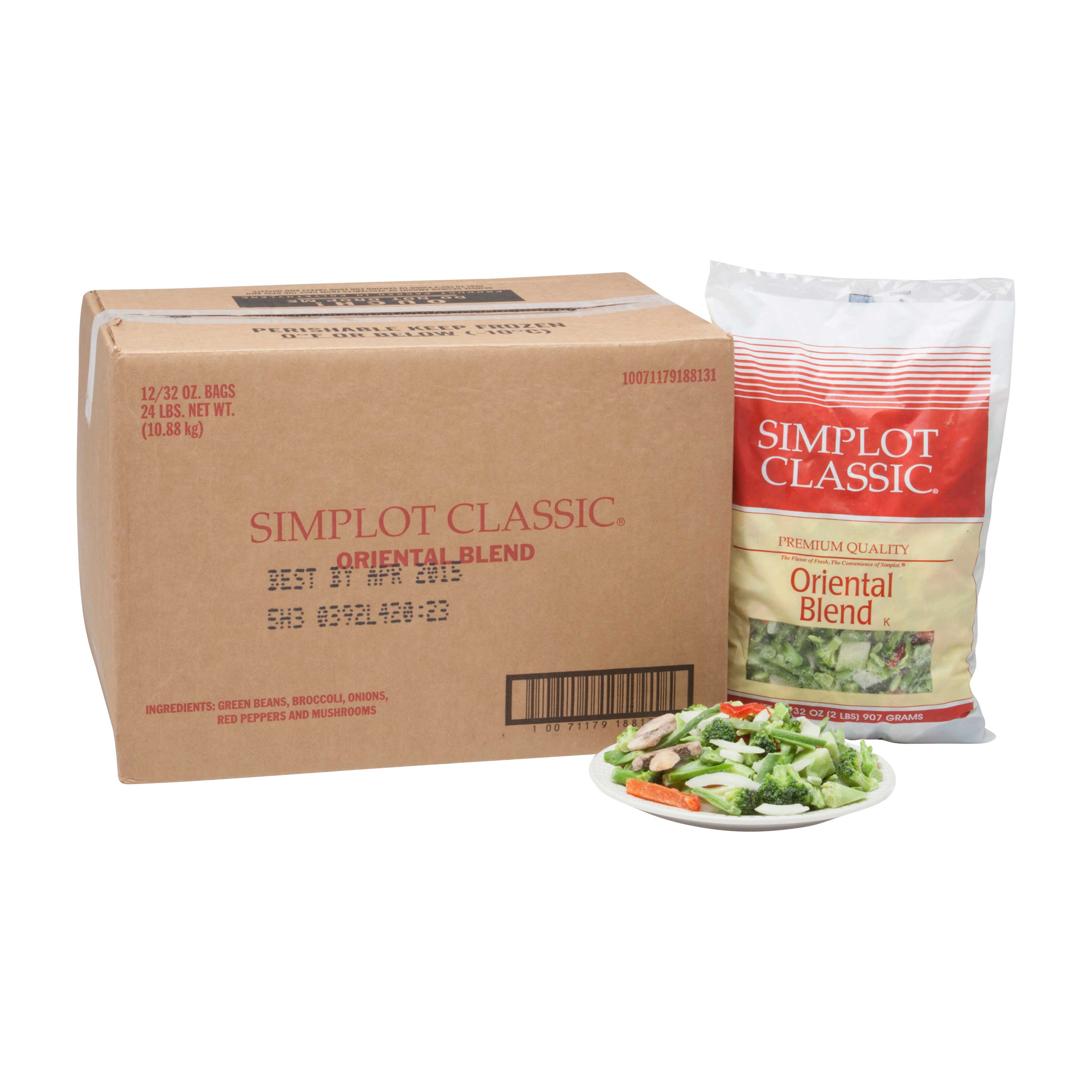 Simplot Oriental Vegetable Blend - 32 oz. package, 12 packages per case