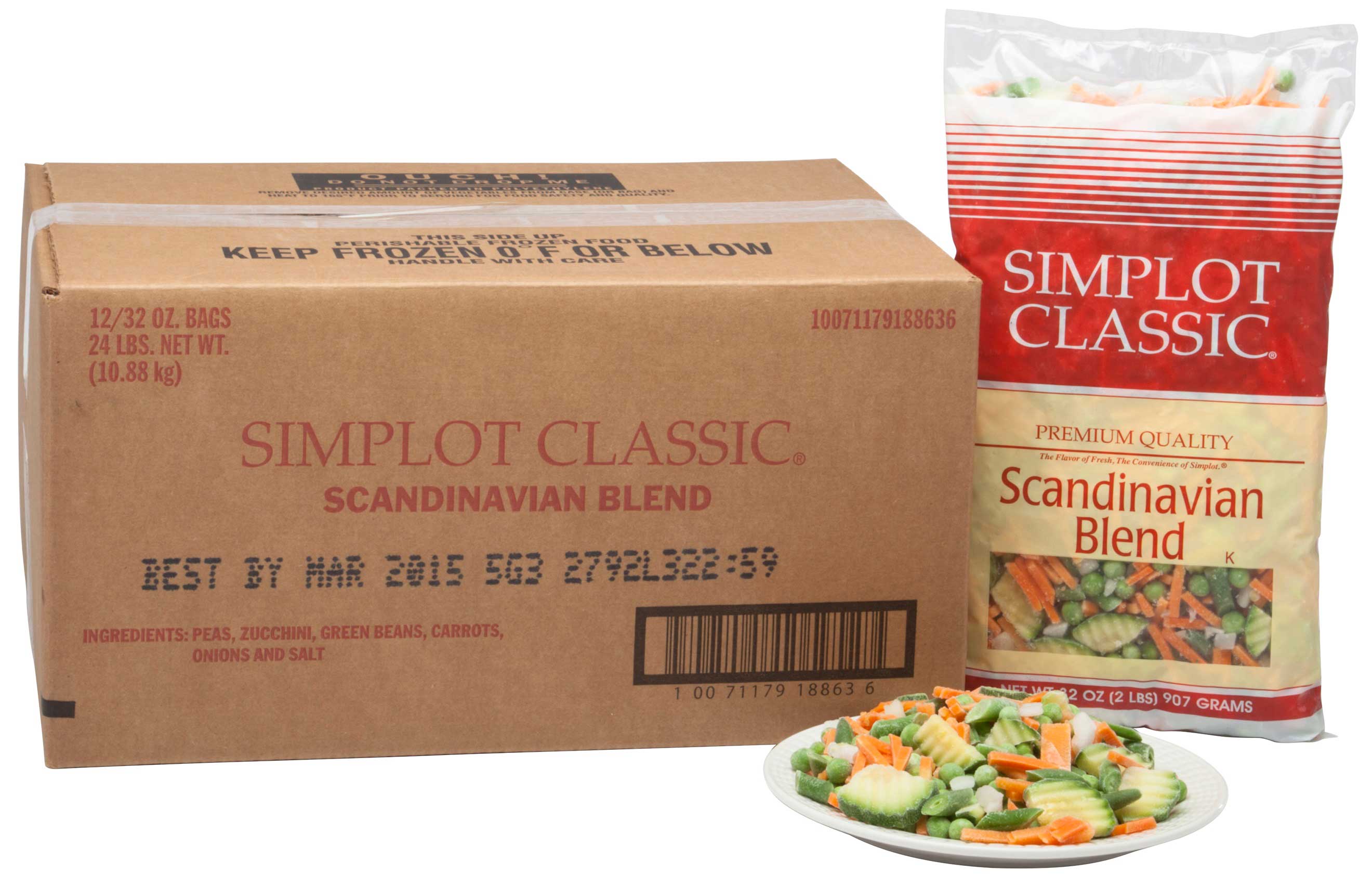Simplot Scandinavian Vegetable Blend, 32 Ounce Package -- 12 packages ...