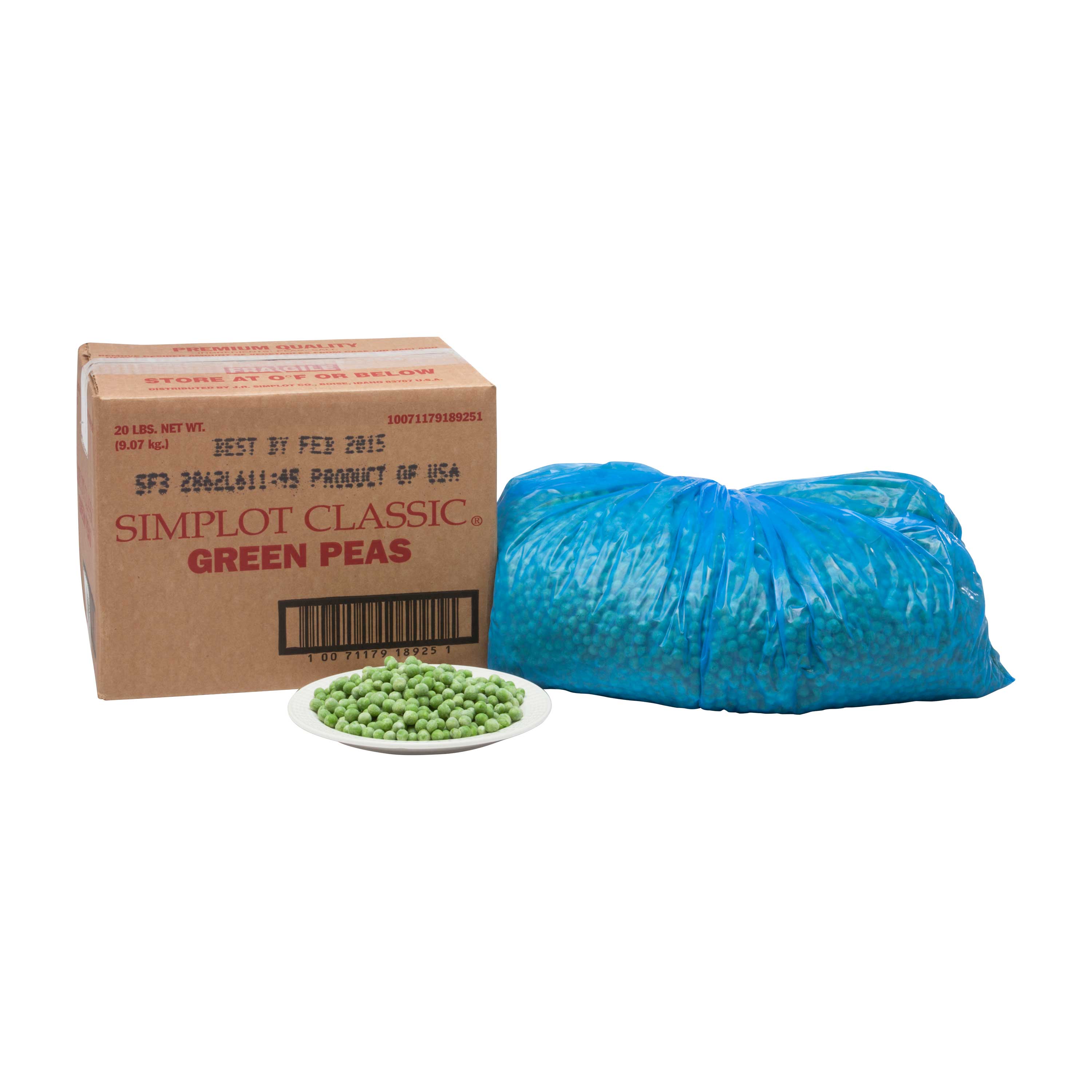 Simplot Peas - 20 lb. package, 1 package per case