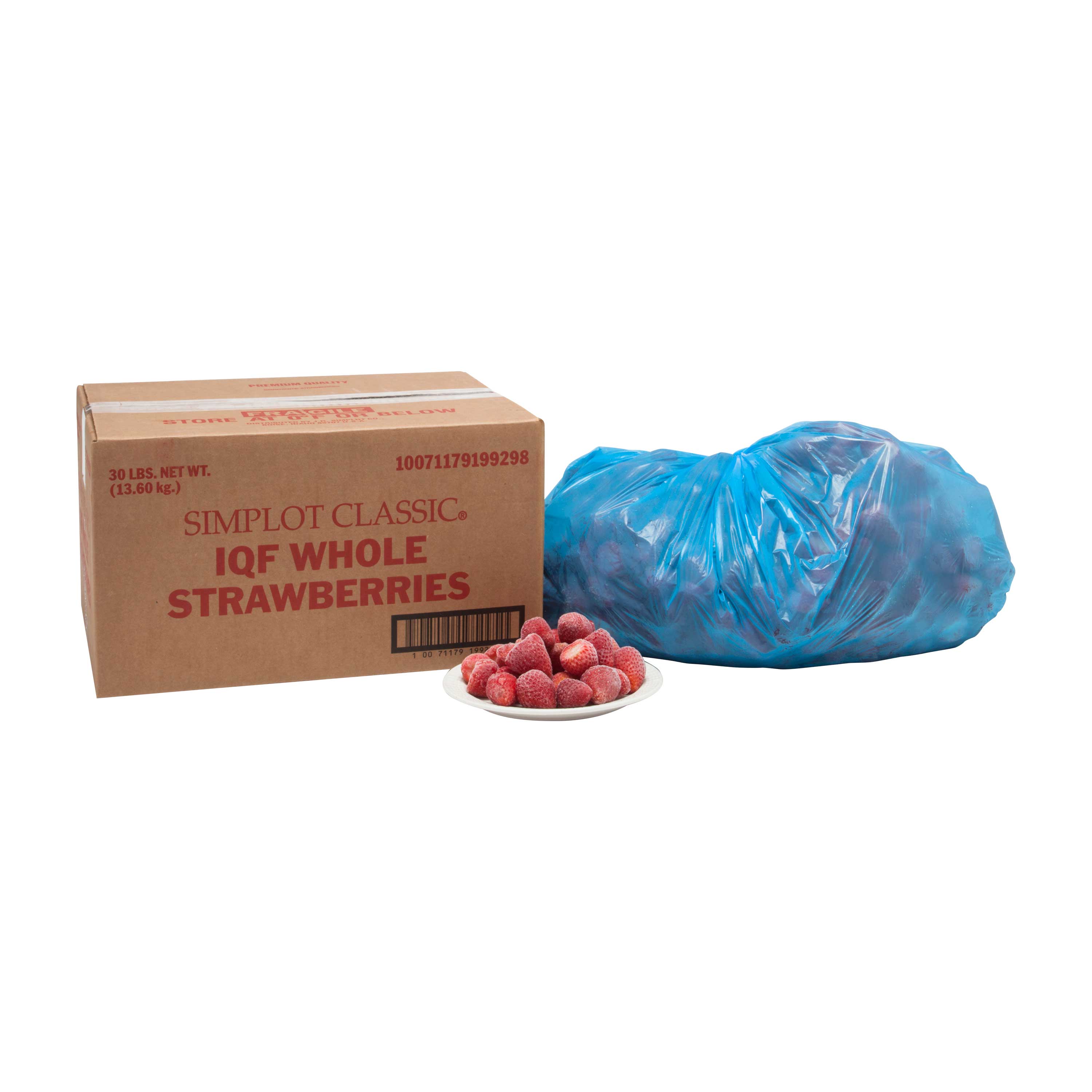 Simplot Classic Whole Strawberry Fruit, 30 Pound.
