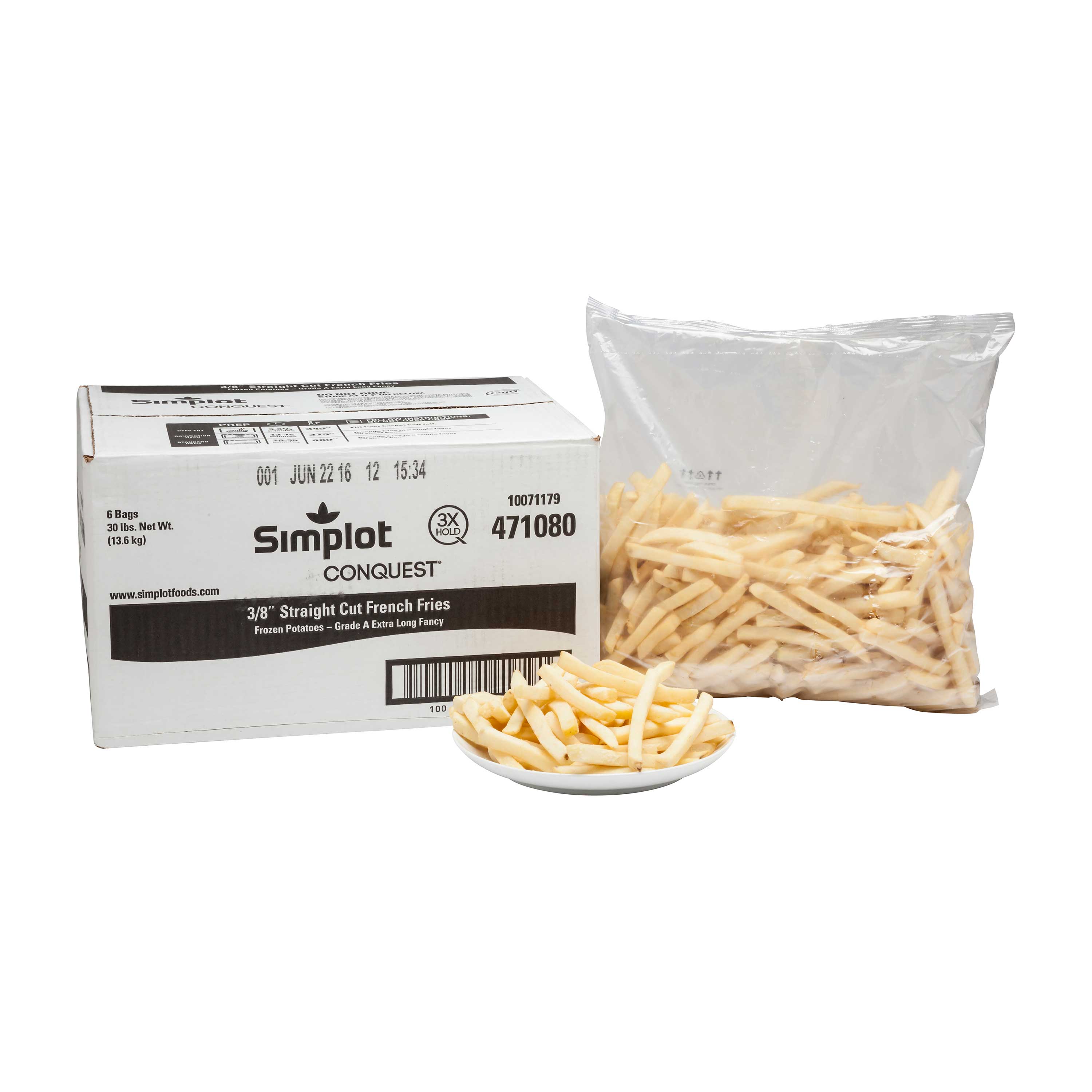 Simplot Clear Coated Straight Cut Fries Case | FoodServiceDirect
