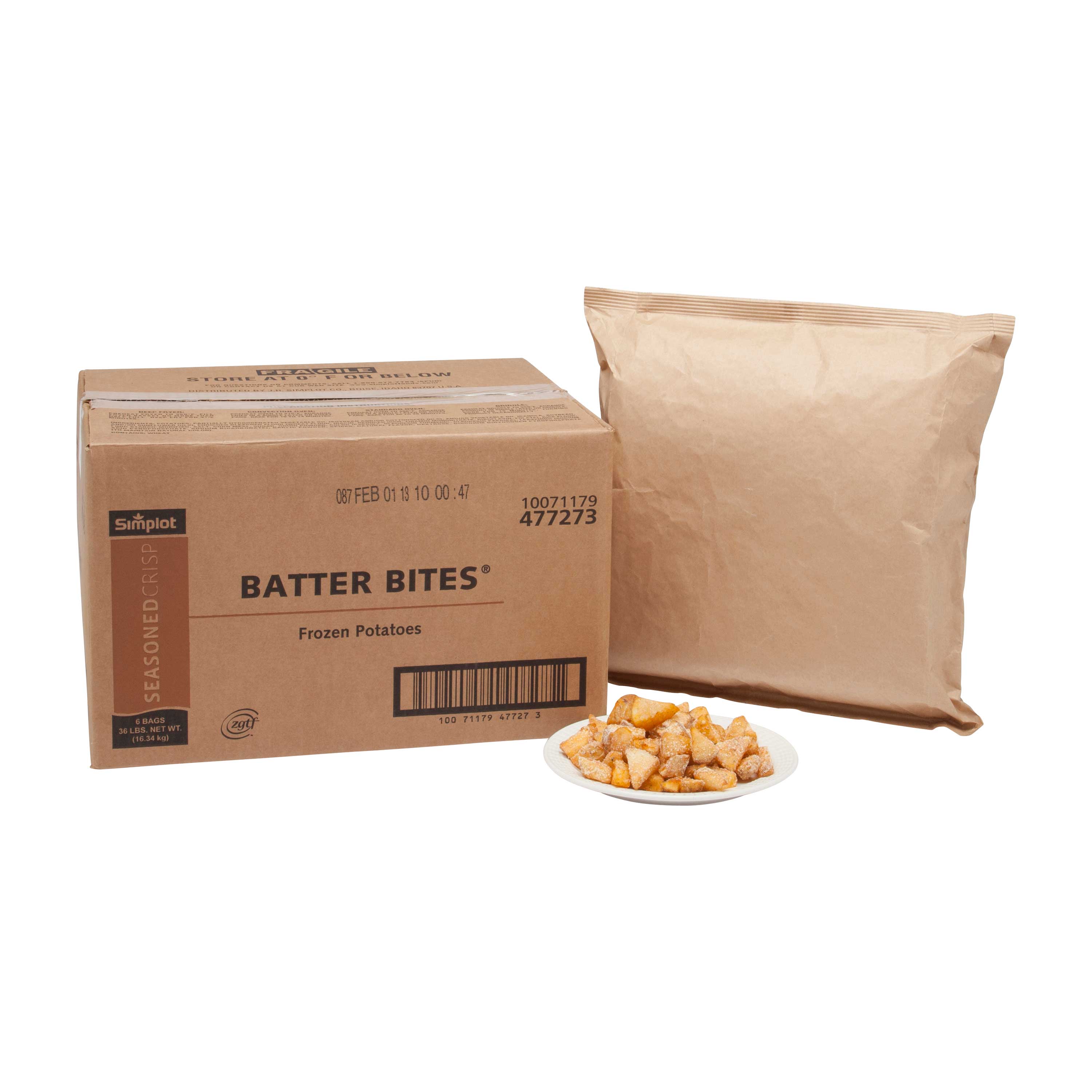 Simplot Batter Bites Crisp Seasoned Coarse Potato, 6 Pound -- 6 per case.