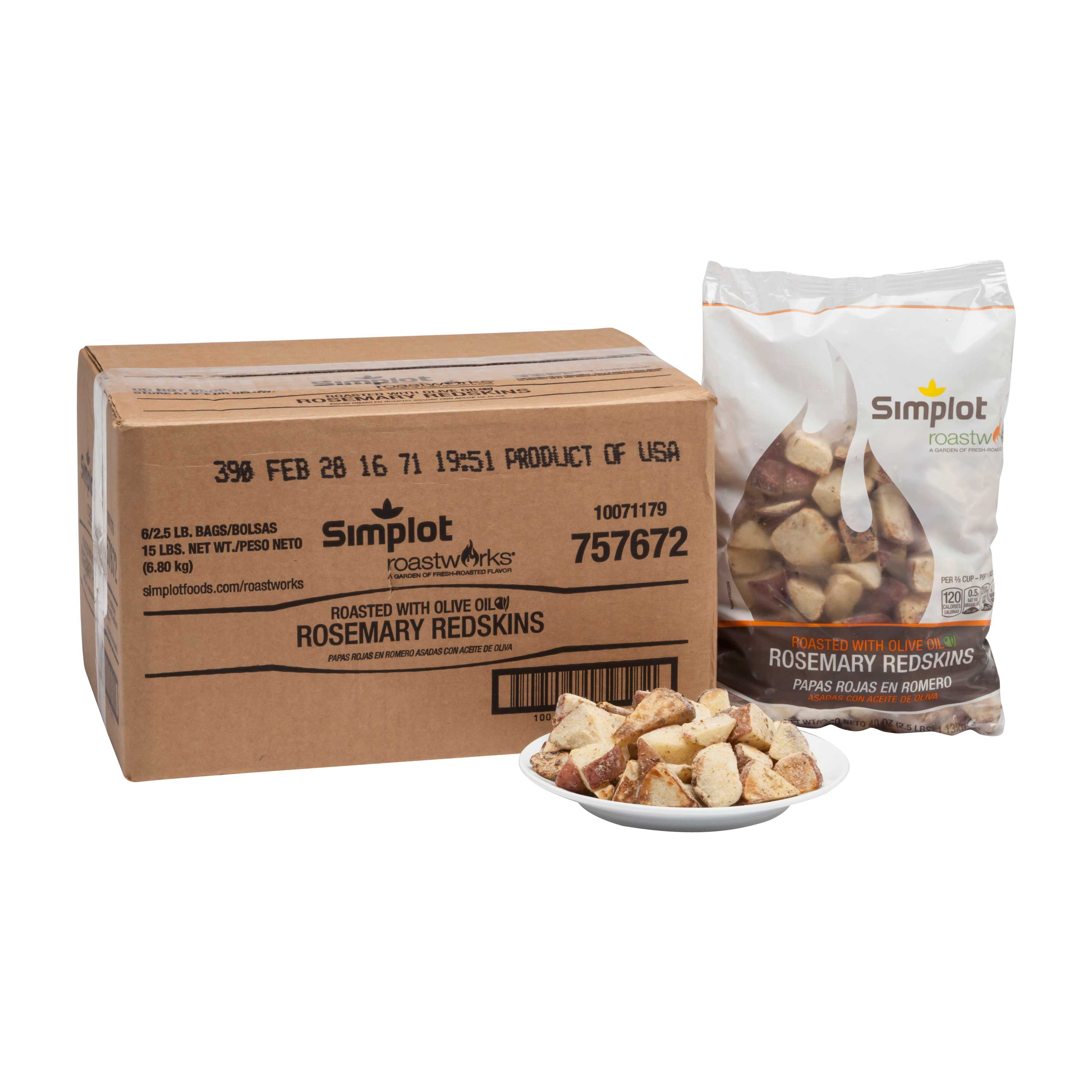 Simplot RoastWorks Rosemary Roasted Redskin Potato, 2.5 Pound -- 6 per case.